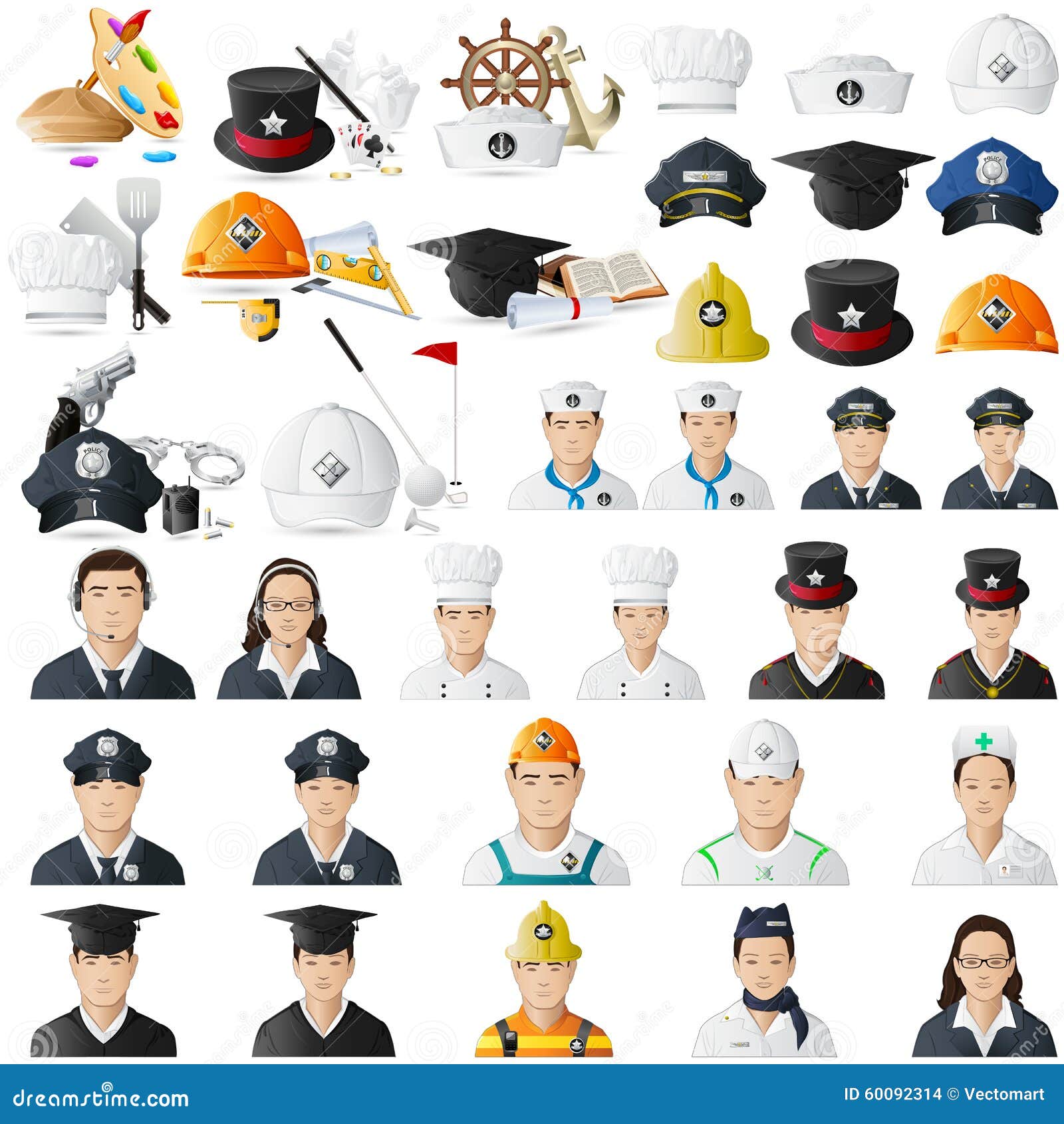 Icon Set for Different Professions Jumbo Collection Stock Vector ...