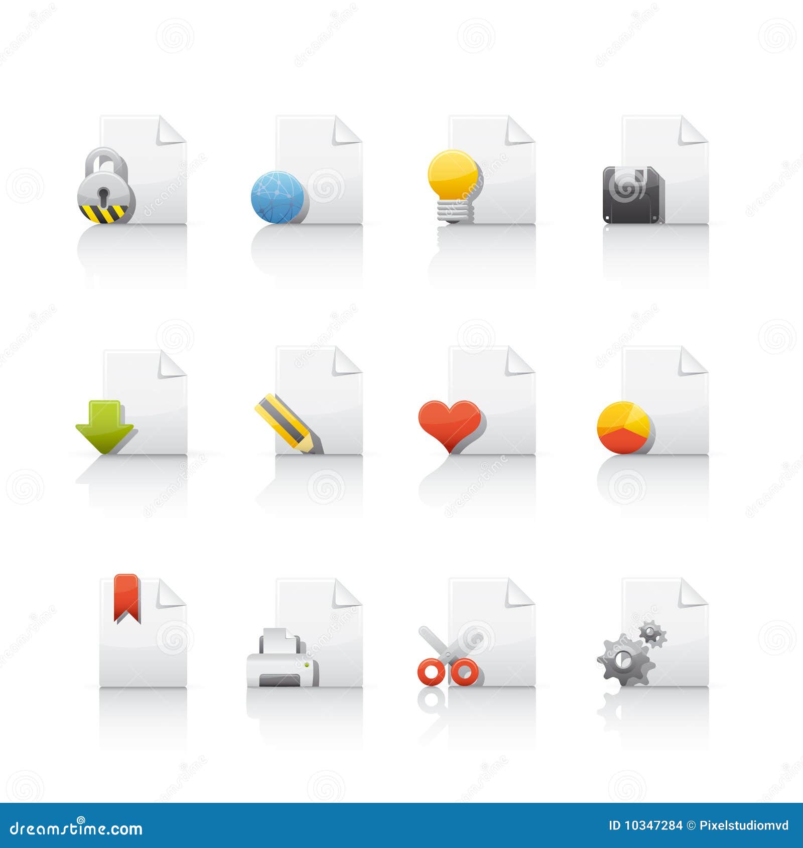 Icon Set - Document Files stock vector. Illustration of idea - 10347284