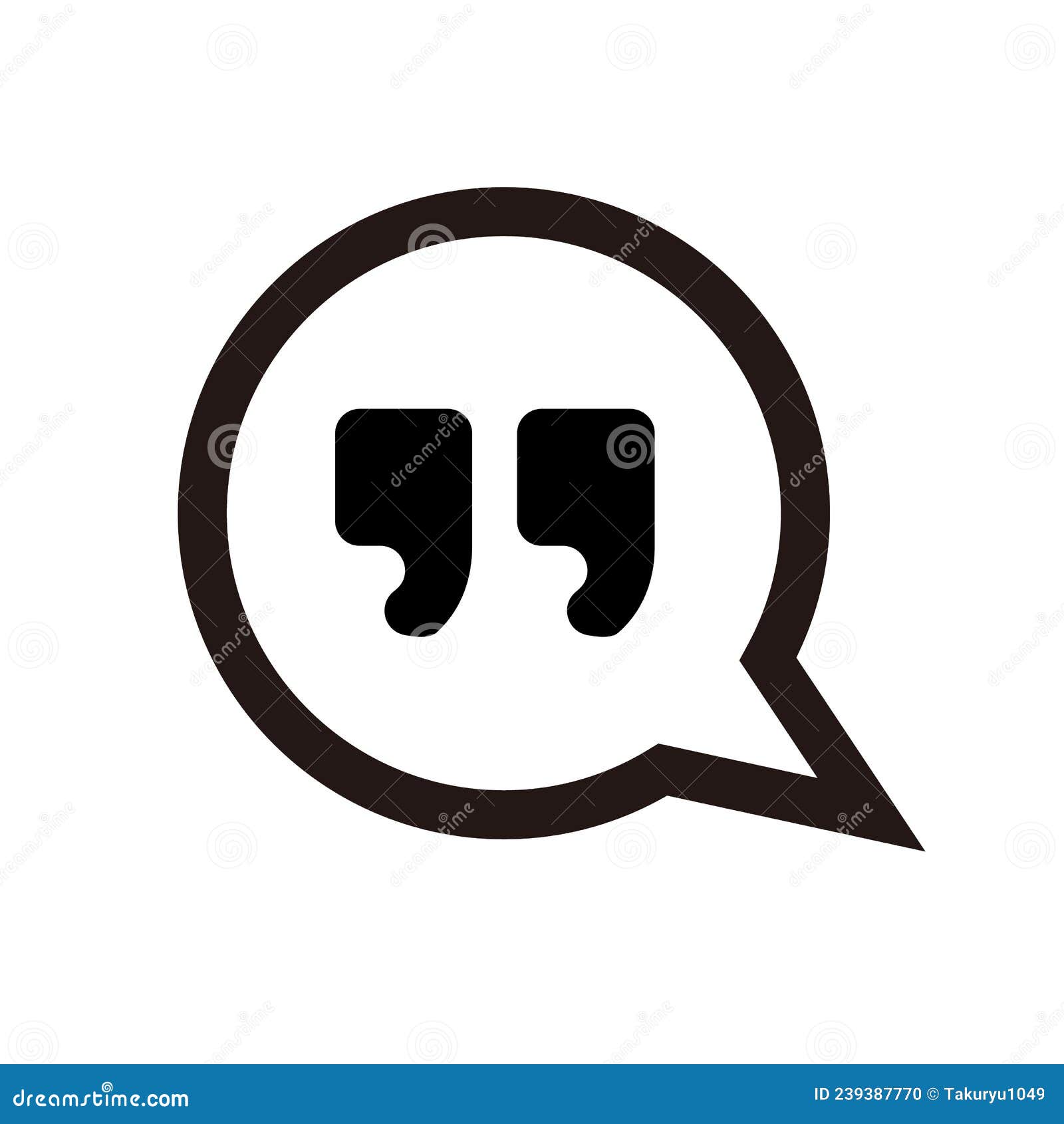 Icon Set with Double Quotation Mark and Callout. Vector. Stock Vector ...