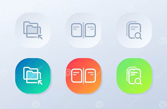 Duplicate Search, File Comparison and File Search Icons Stock Illustration - Illustration of ...