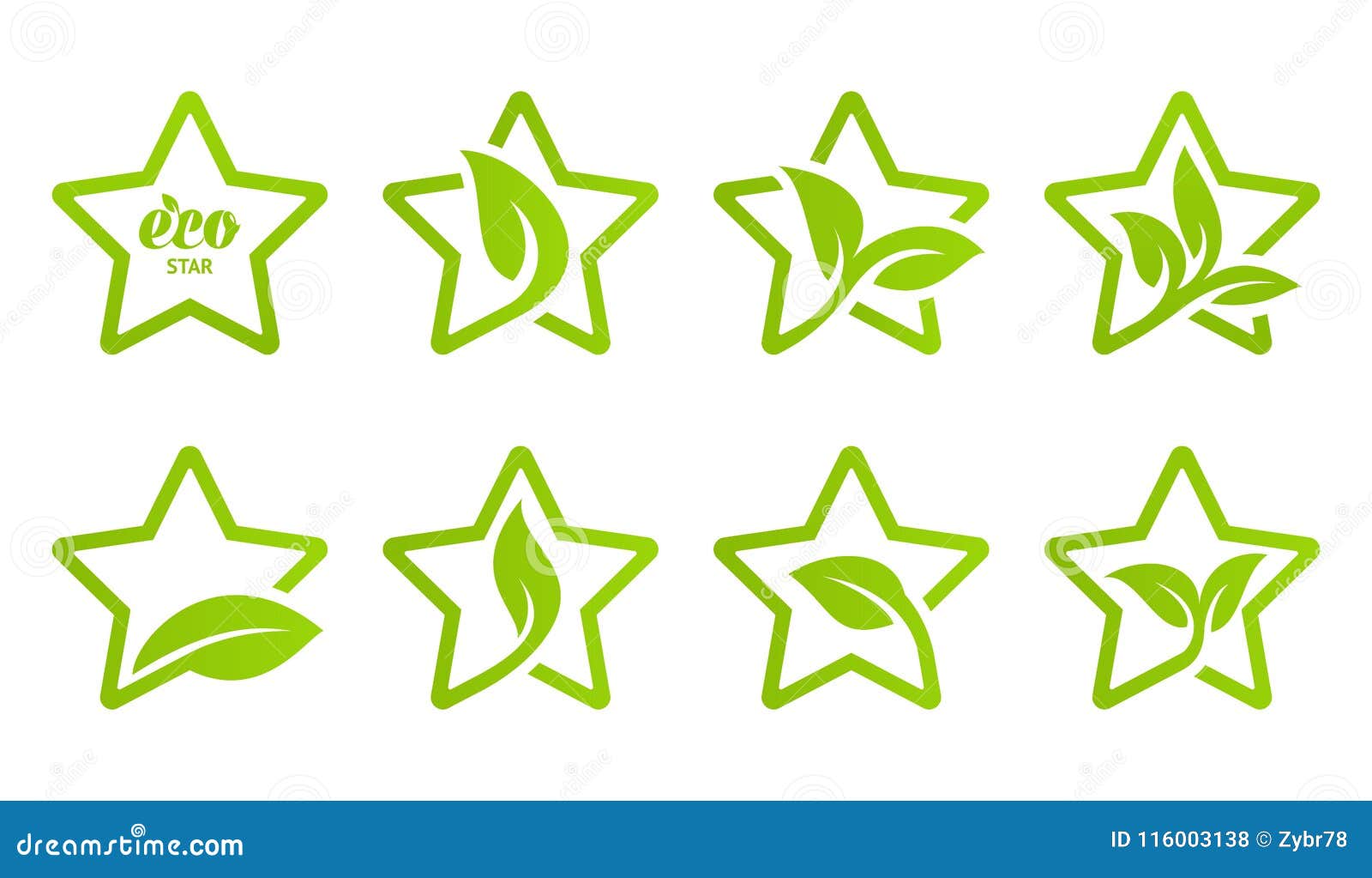 Icon set. Eco star stock vector. Illustration of collection - 116003138
