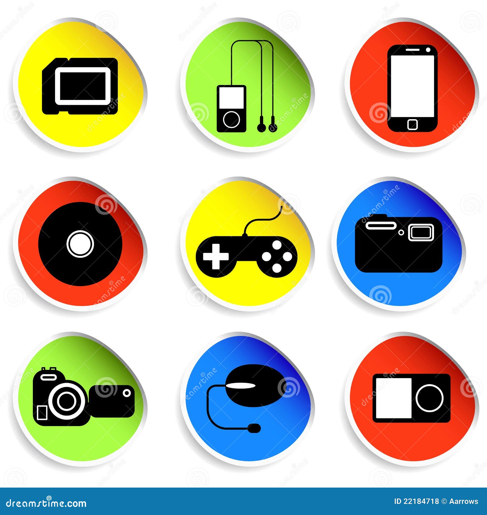 Icon Set of Electronic Gadgets Stock Vector - Illustration of internet ...
