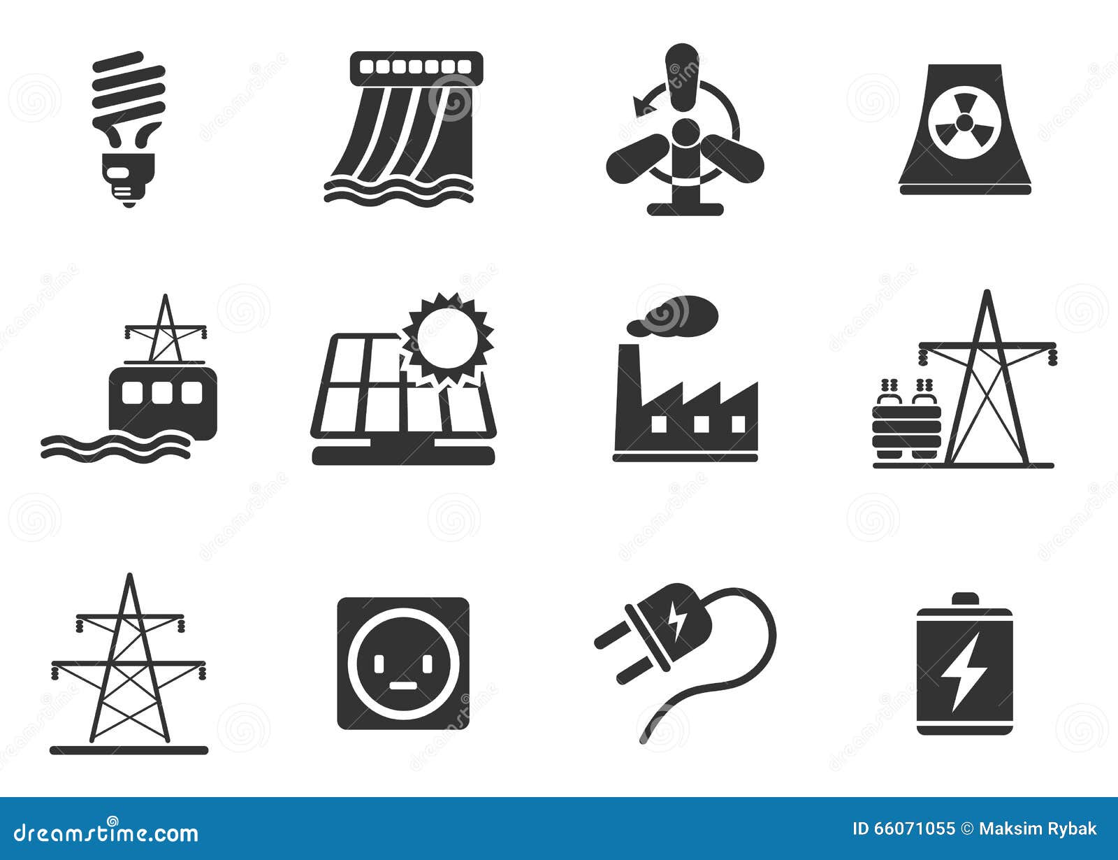 Icon Set, Energy and Industry Stock Vector - Illustration of energy ...