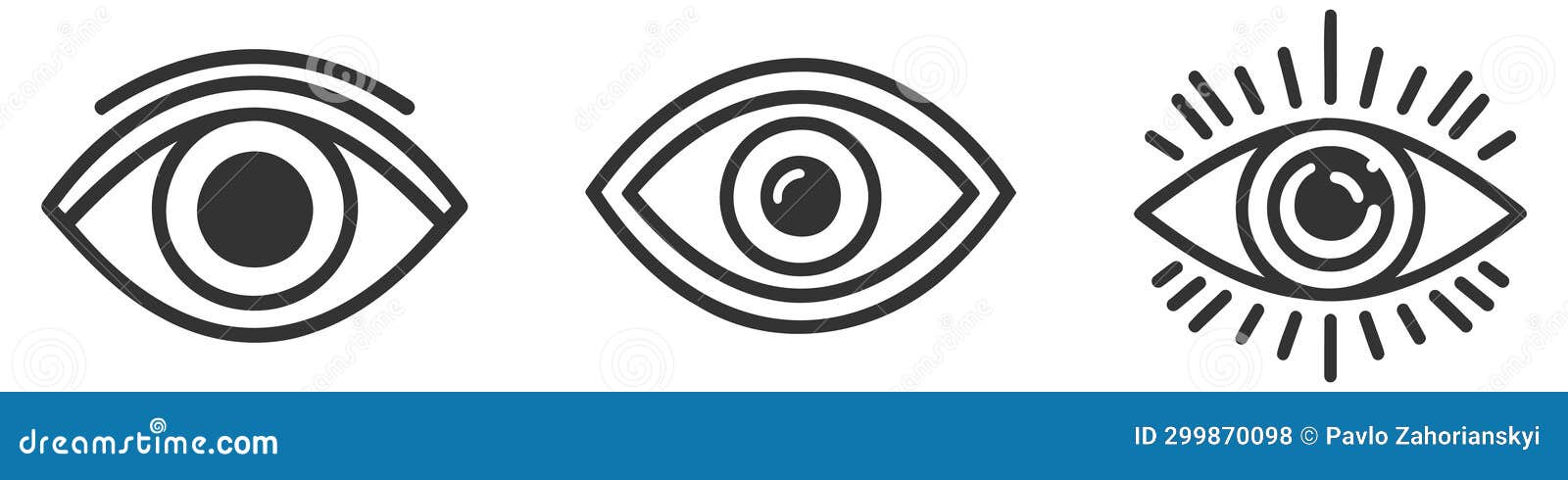 Icon Set of Eye. Editable Vector Pictograms Isolated on a White ...