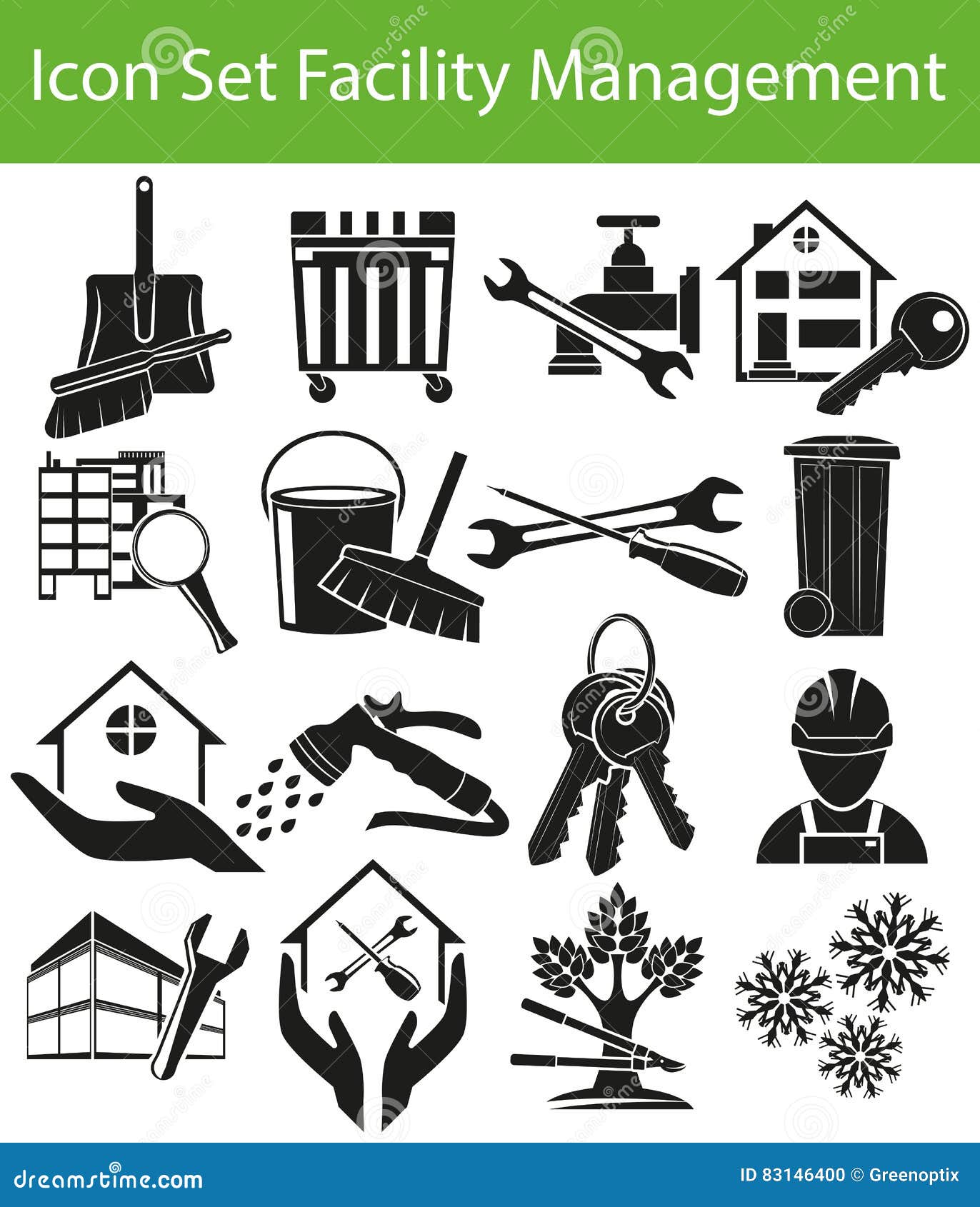 Icon Set Facility Management I Stock Vector - Illustration of facility ...