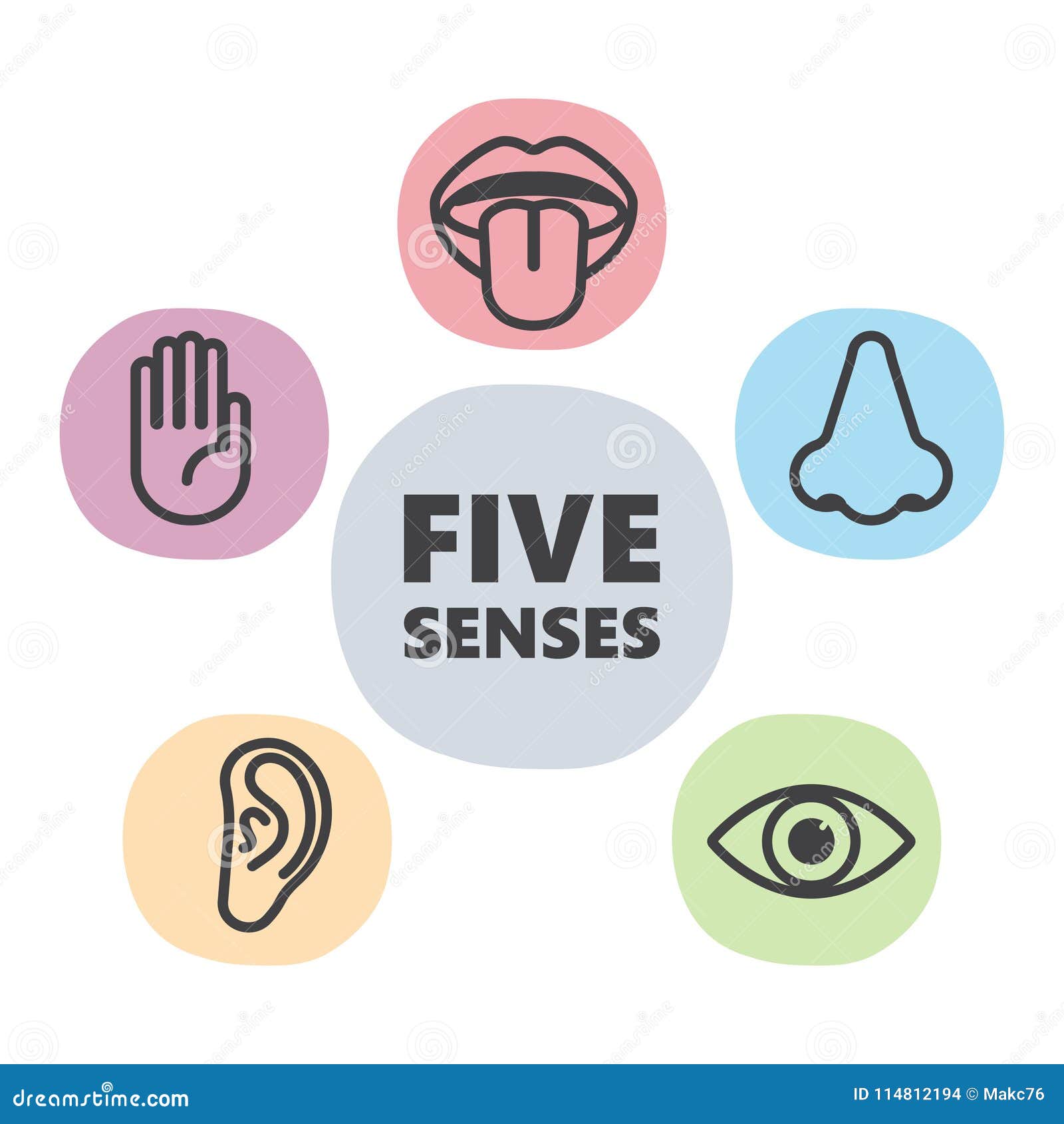 Icon Set of Five Human Senses Stock Vector - Illustration of perception ... Icon Set of Five Human Senses Stock Vector - Illustration of perception ...