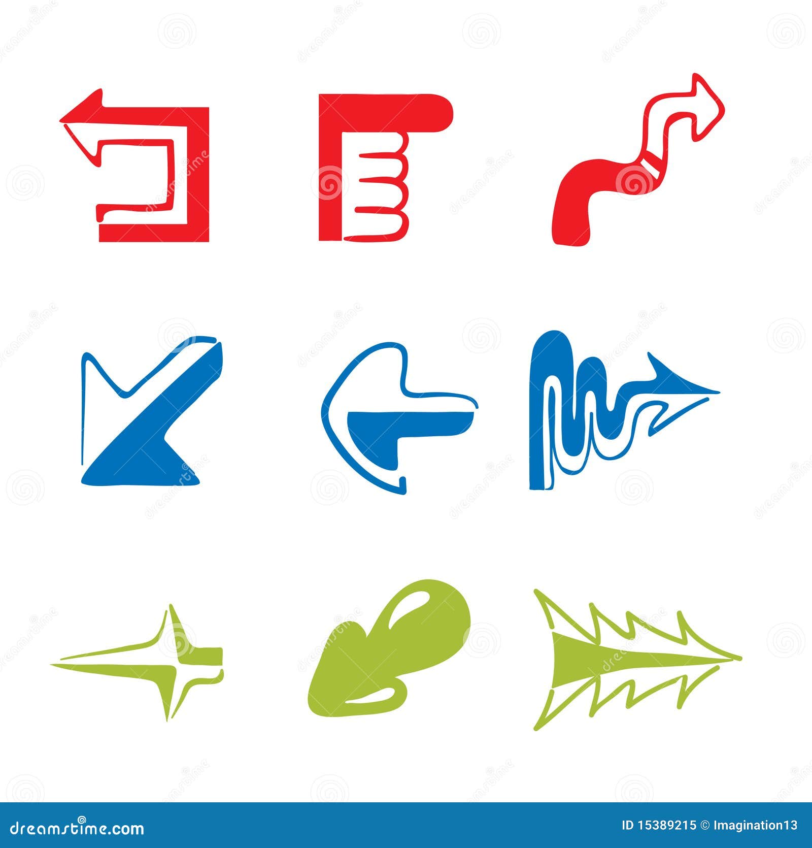 Icon Set -- Funny Arrow Cartoon Vector | CartoonDealer.com #15389215