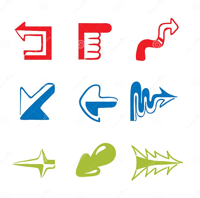 Icon Set -- funny arrow stock vector. Illustration of shadow - 15389215