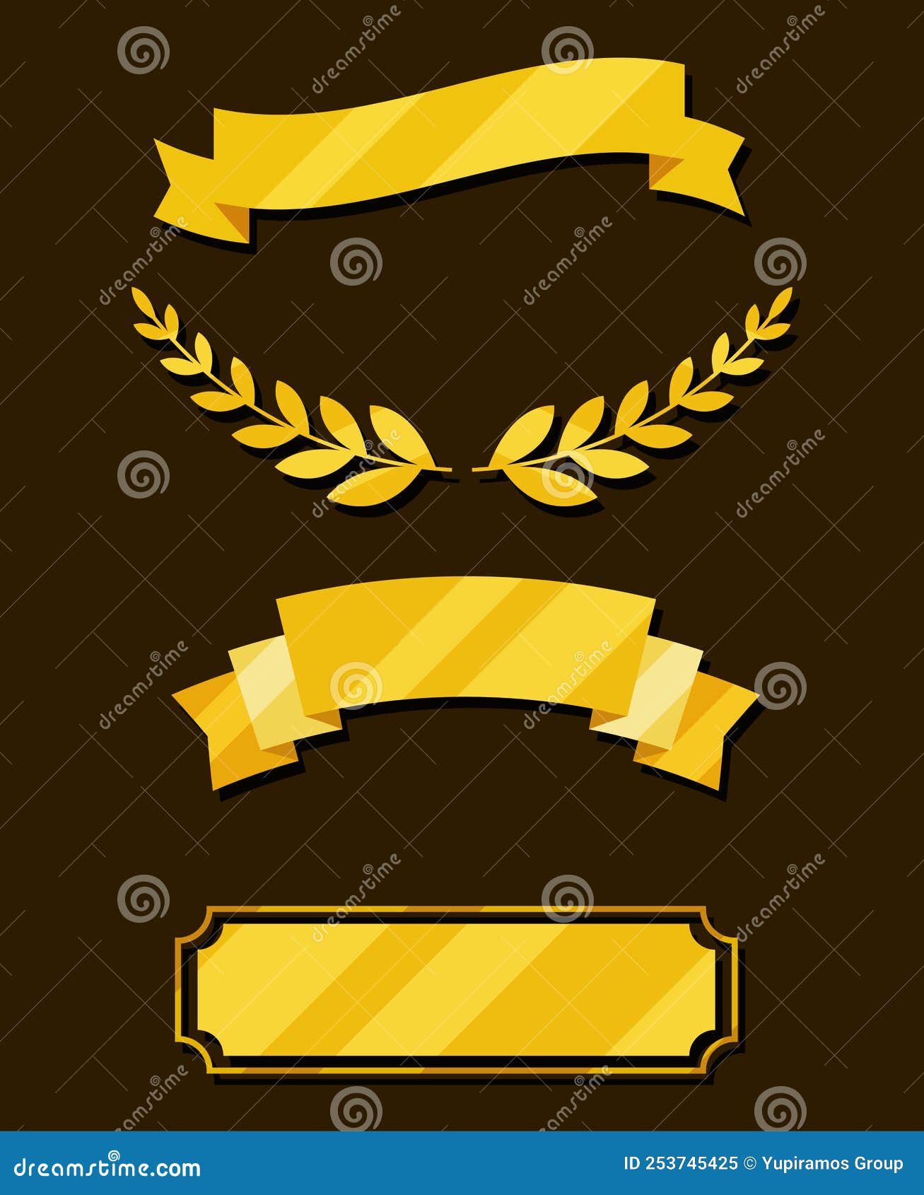 Icon set gold emblems stock vector. Illustration of emblem - 253745425