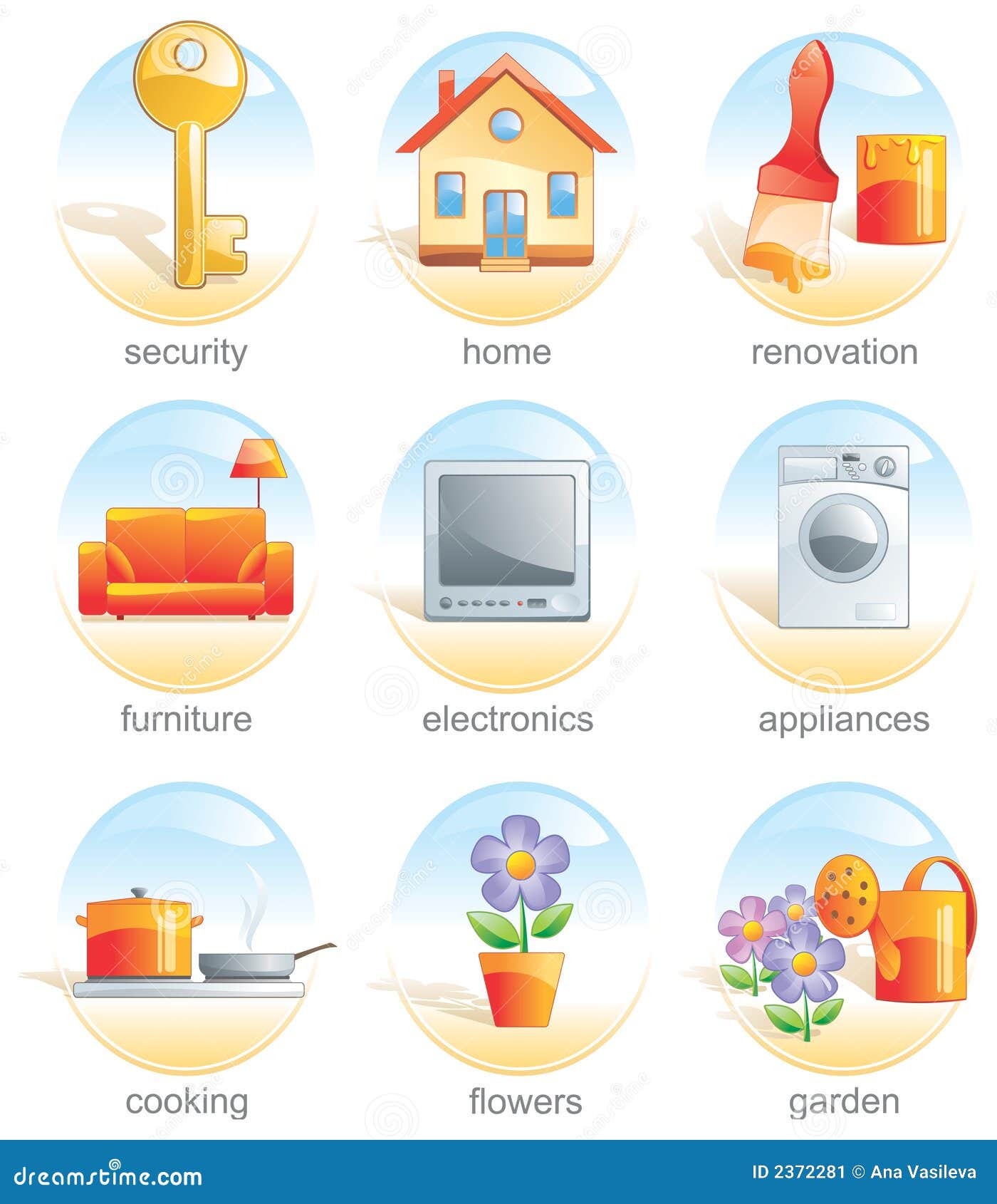 Icon Set - Home Related Items. Stock Vector - Illustration of vector ...