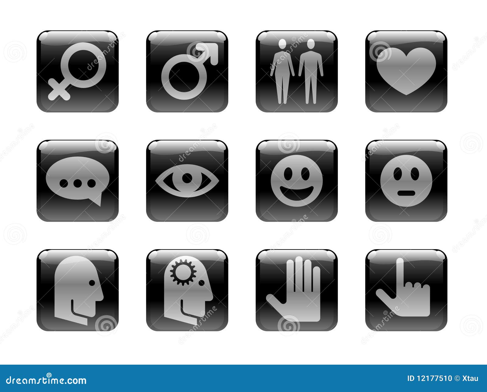 Icon Set on the Human Theme Stock Vector - Illustration of electronic ...