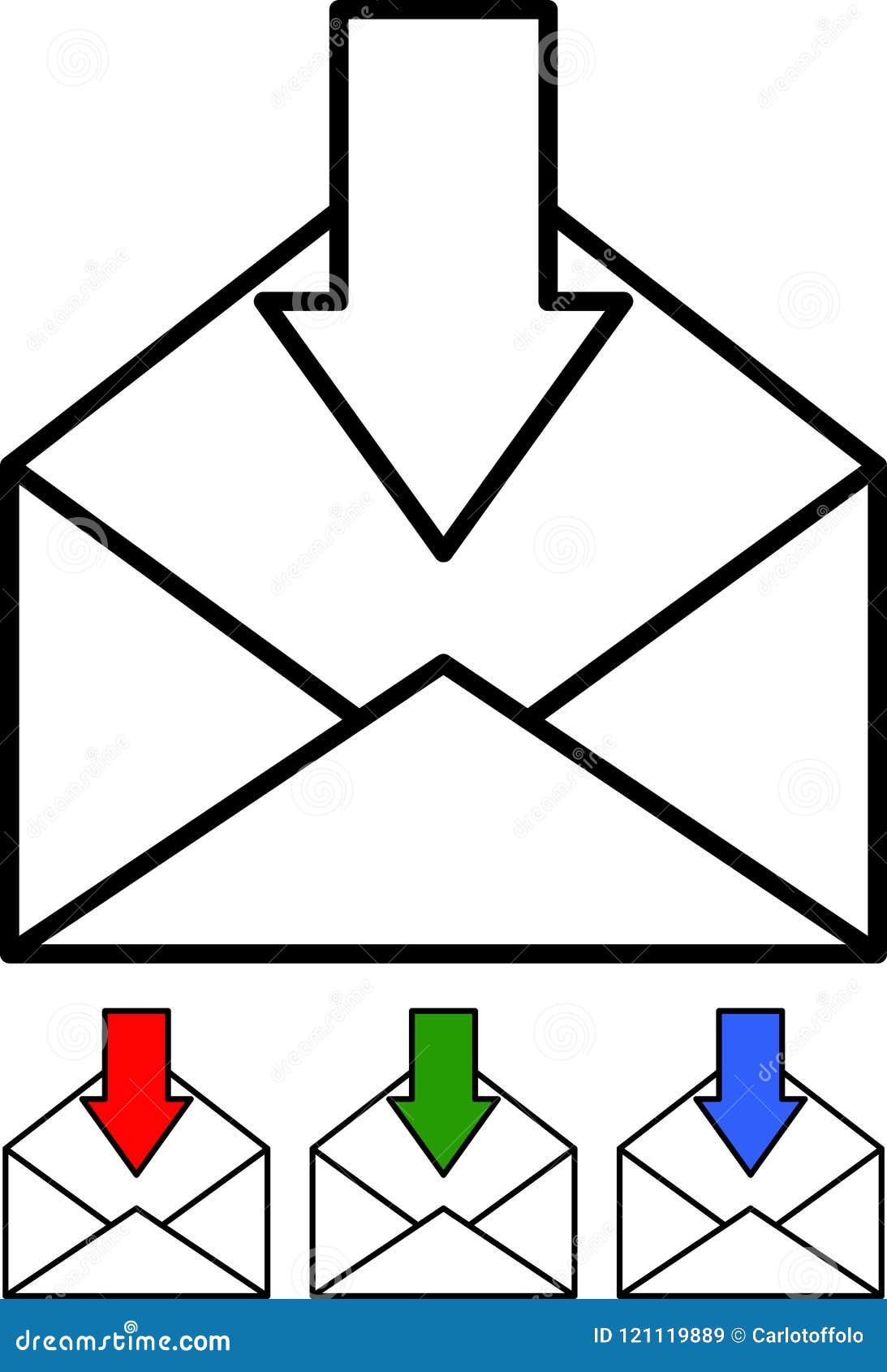 Icon Set - Incoming Mail - Vector Stock Vector - Illustration of arrive ...