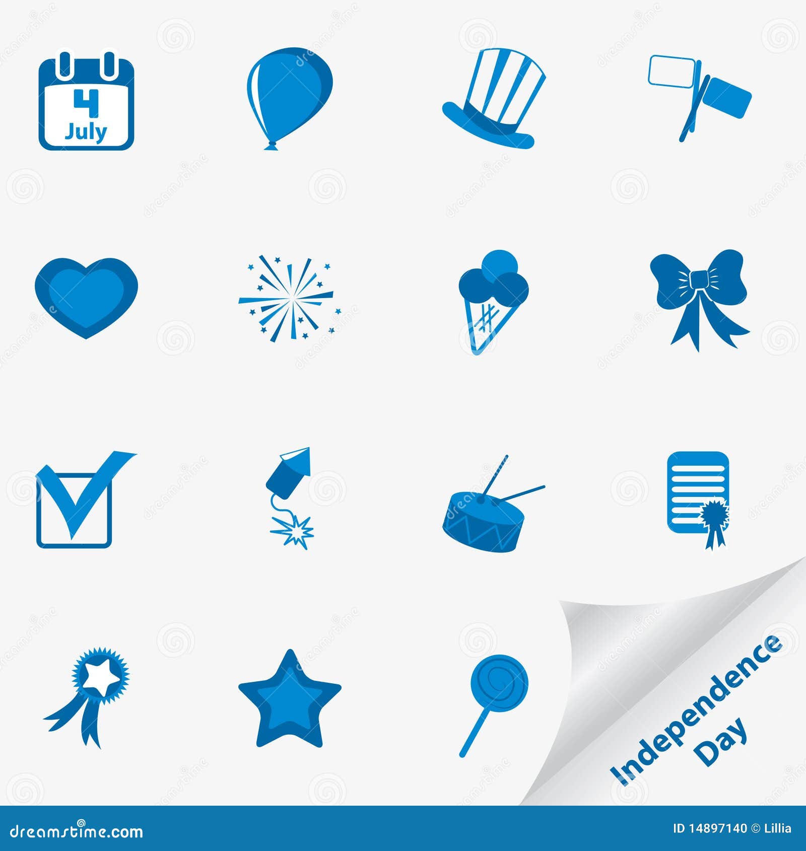 Icon Set for Independence Day Stock Vector - Illustration of american ...