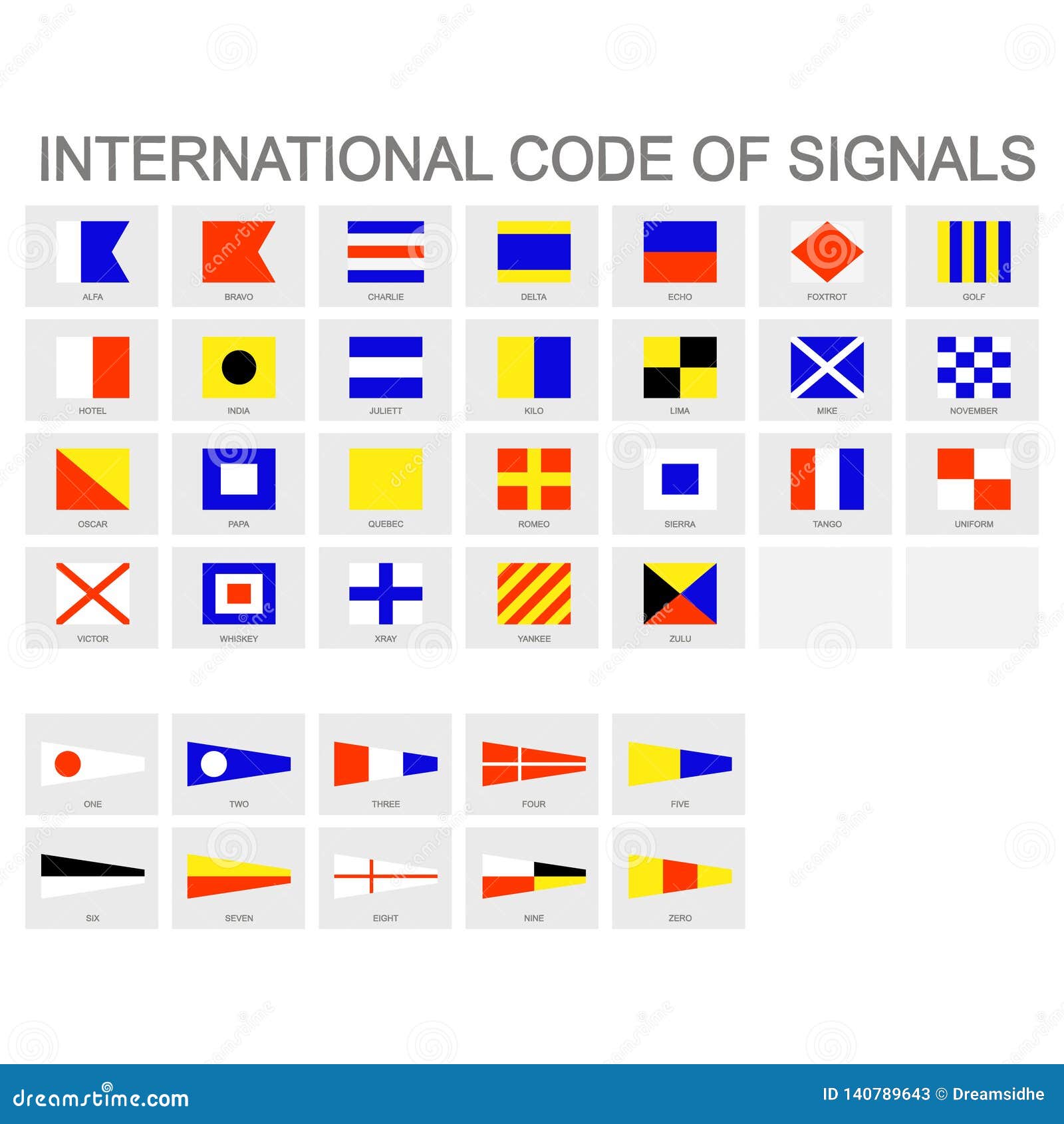 Icon Set with International Code of Signals Stock Vector - Illustration ...
