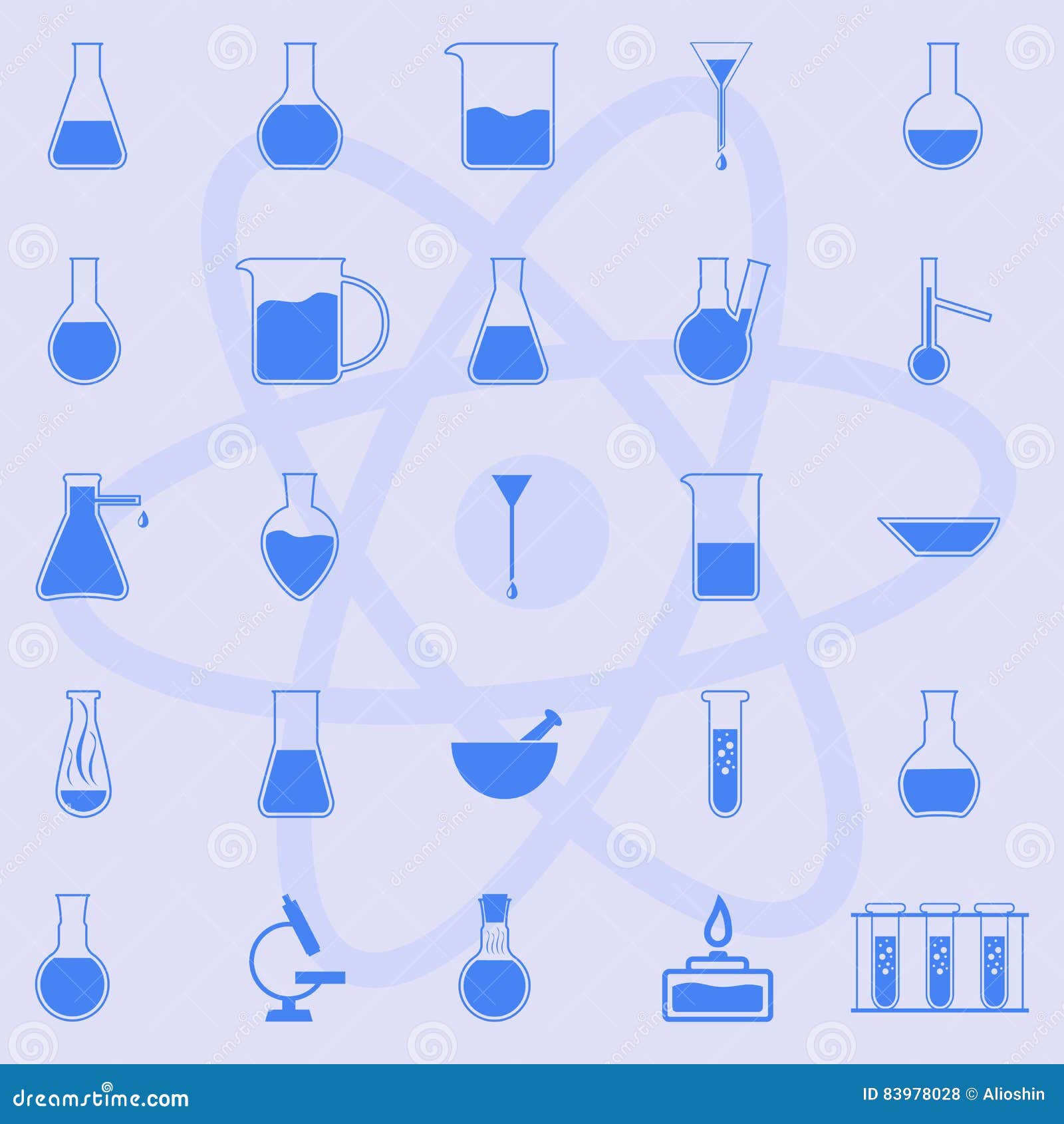 Icon Set of Laboratory Glassware. Stock Vector - Illustration of design ...