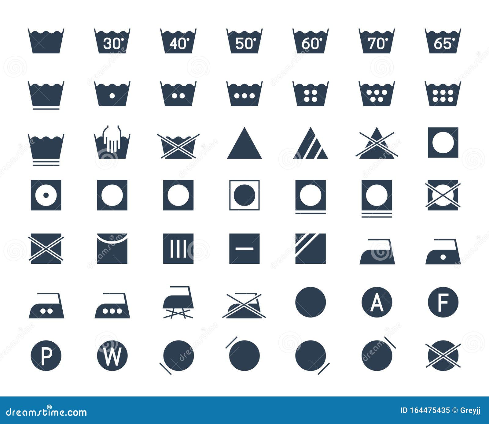 Textile Care Symbols, Vector Set | CartoonDealer.com #31808519