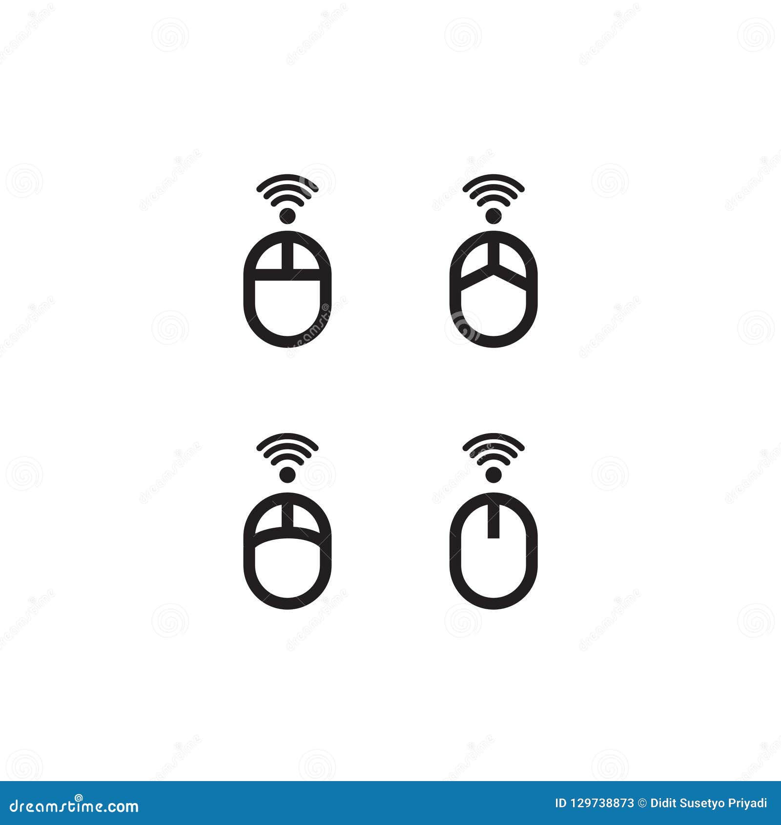 Icon Set Mouse Wireless Vector Template Stock Illustration ...