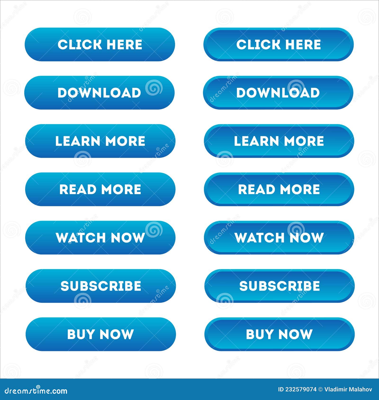 Icon Set Multi Colored Button in Flat Style. Stock Vector ...