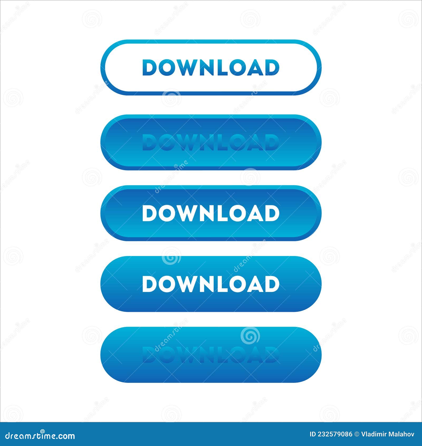 Icon Set Multi Colored Button in Flat Style. Stock Vector ...