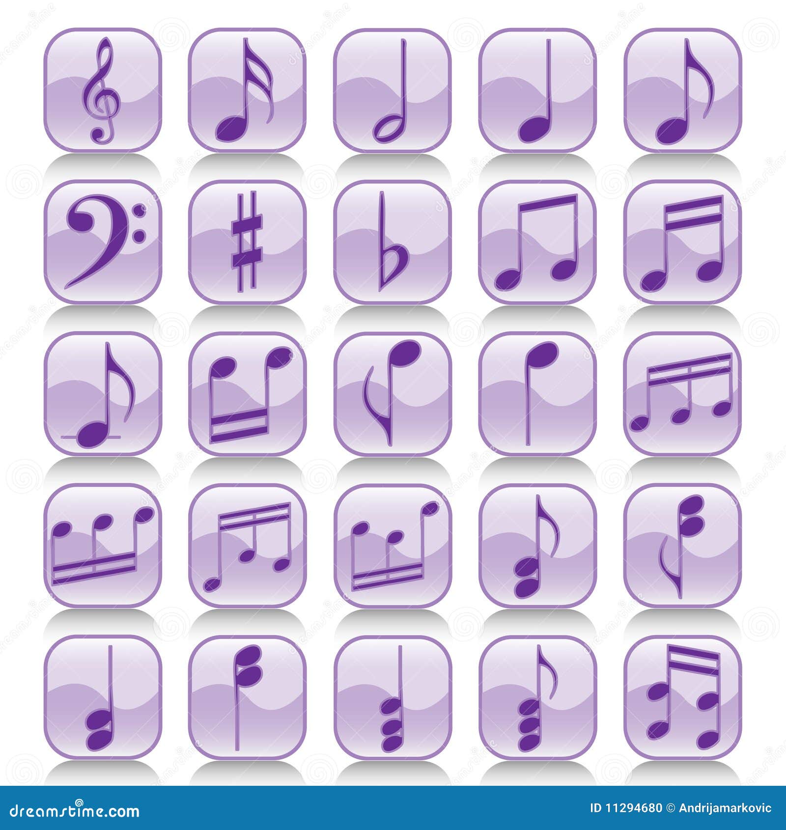Icon set-Music notes stock vector. Illustration of clef - 11294680