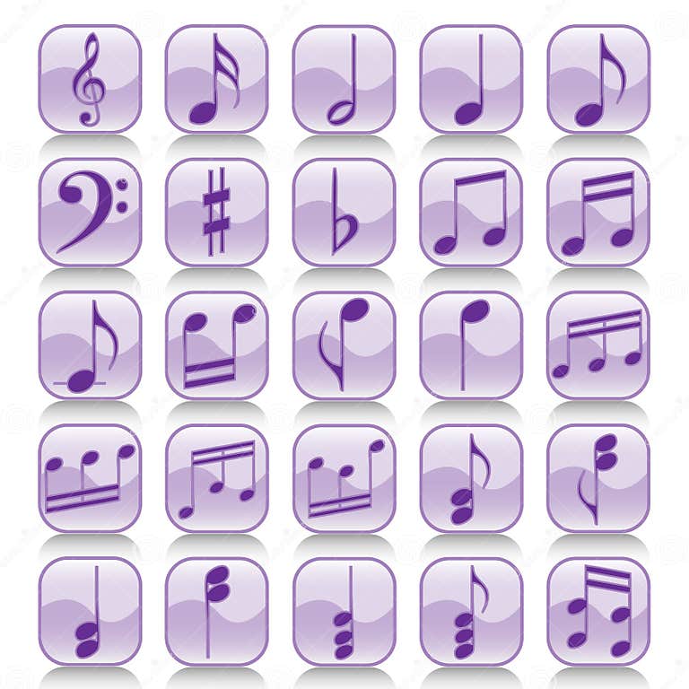 Icon set-Music notes stock vector. Illustration of clef - 11294680