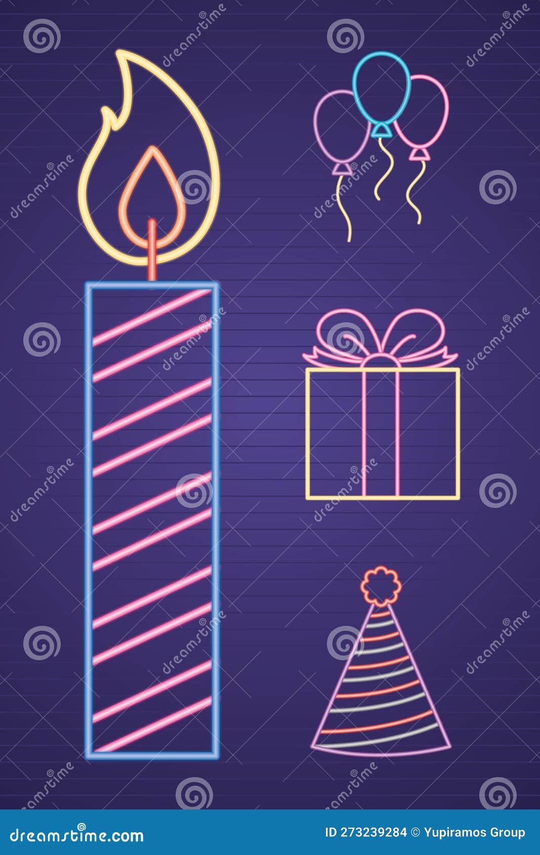 Neon party set stock vector. Illustration of lifestyle - 273239284