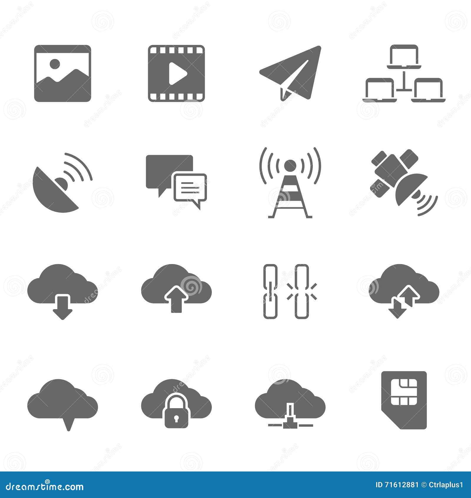 Icon Set - Network Communication Stock Vector - Illustration of data ...