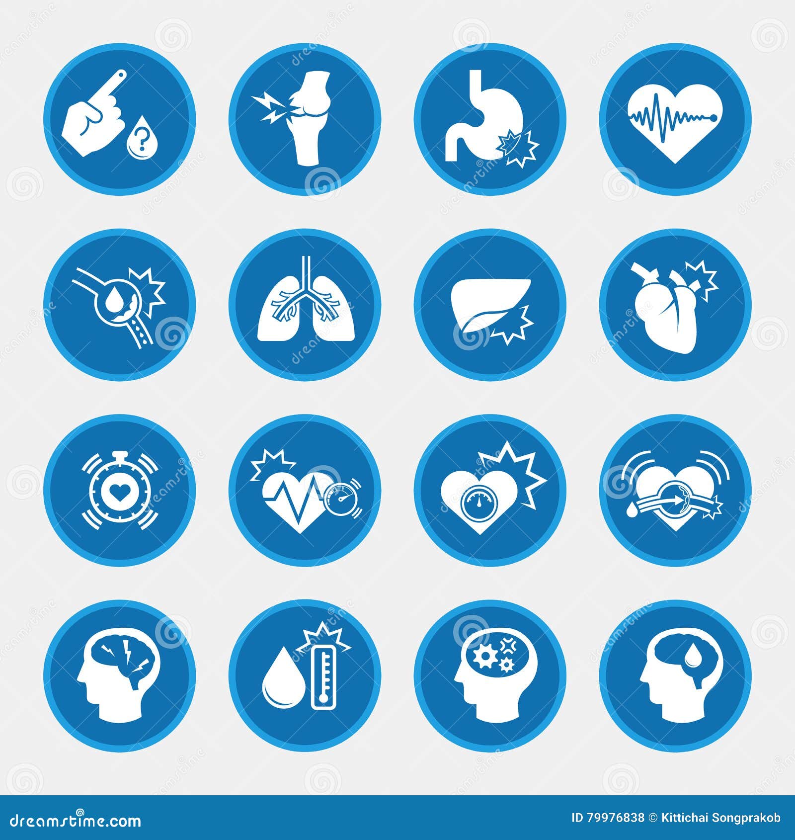 Icon Set of Obesity Related Diseases and Prevention Stock Vector ...