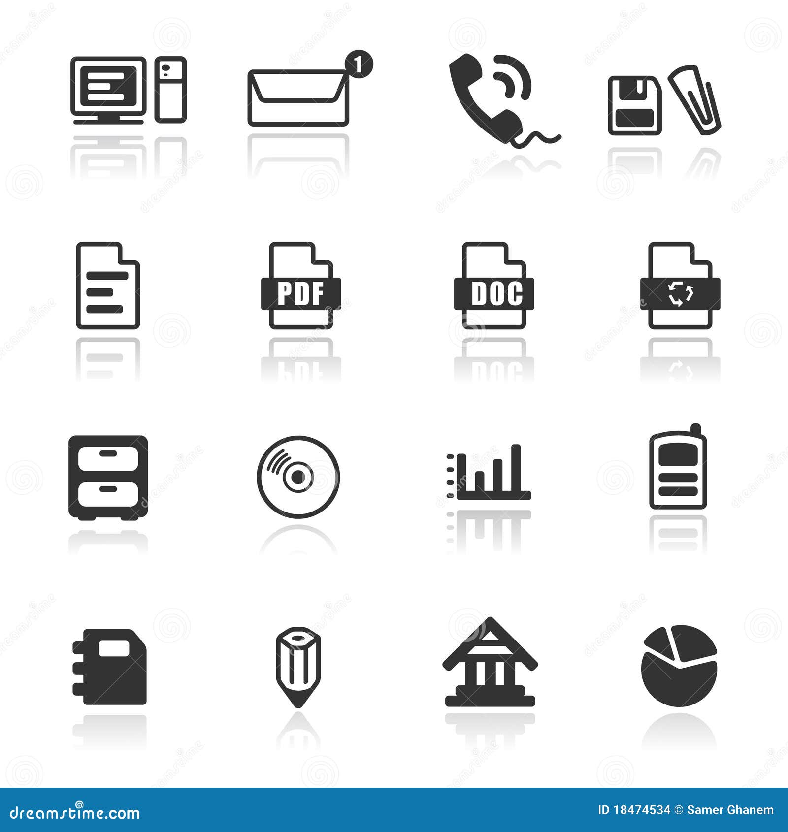 Icon set Office/Web stock vector. Illustration of bank - 18474534