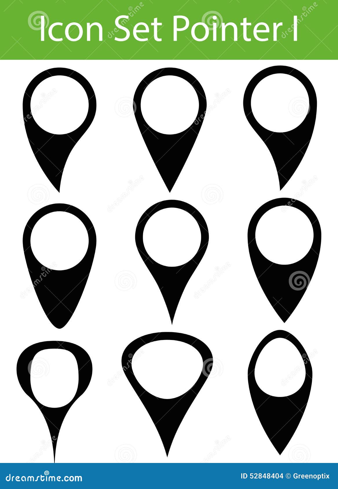 Icon Set Pointer stock vector. Illustration of location - 52848404