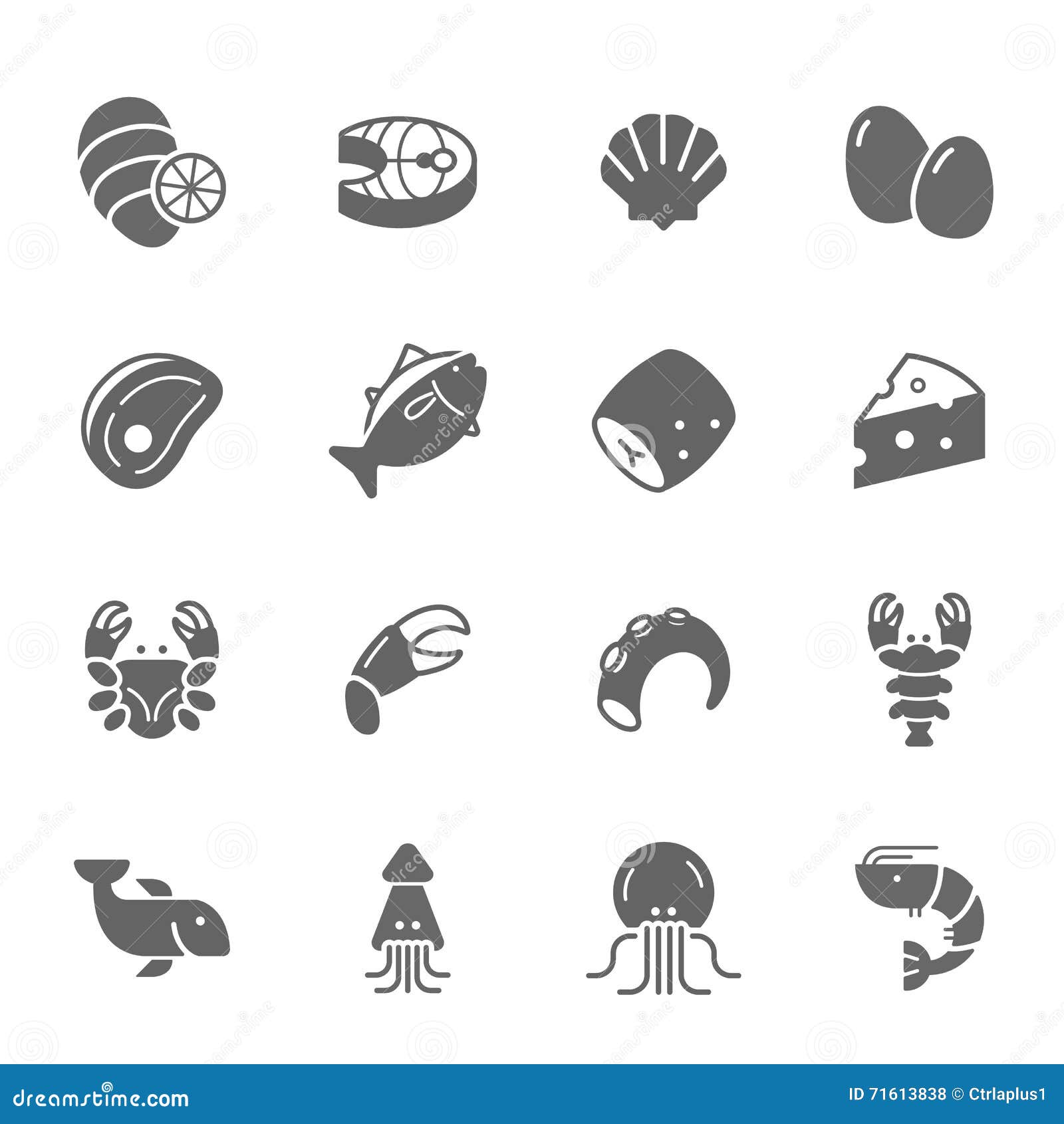 Icon Set - Raw Food Material Stock Vector - Illustration of menu ...