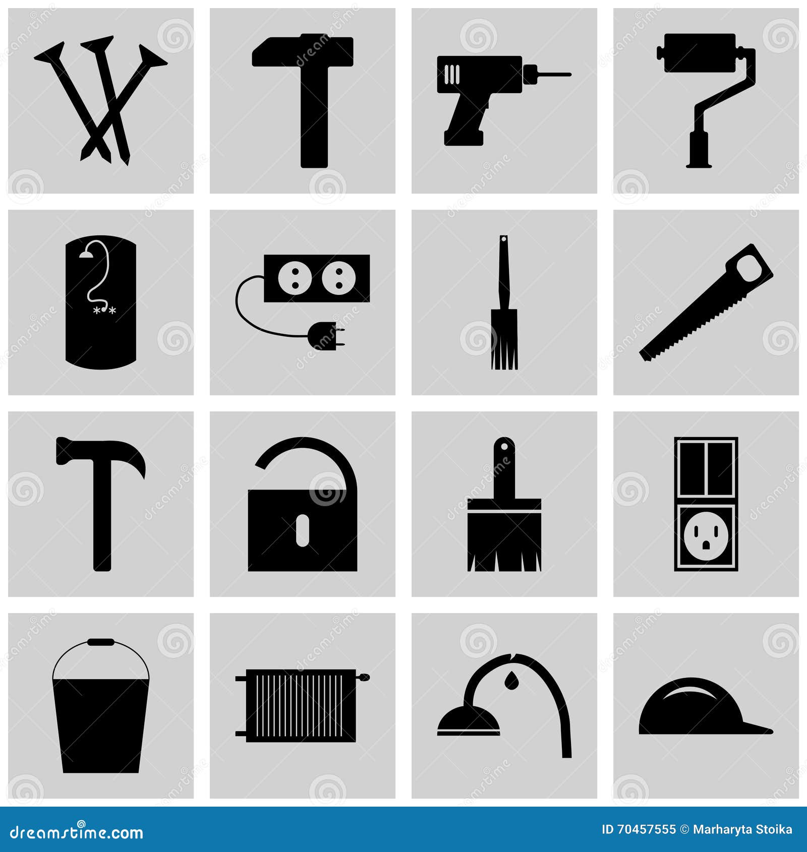 Icon Set Repear/ Vector Repear/ Icons Gray, Square, Stock Vector ...