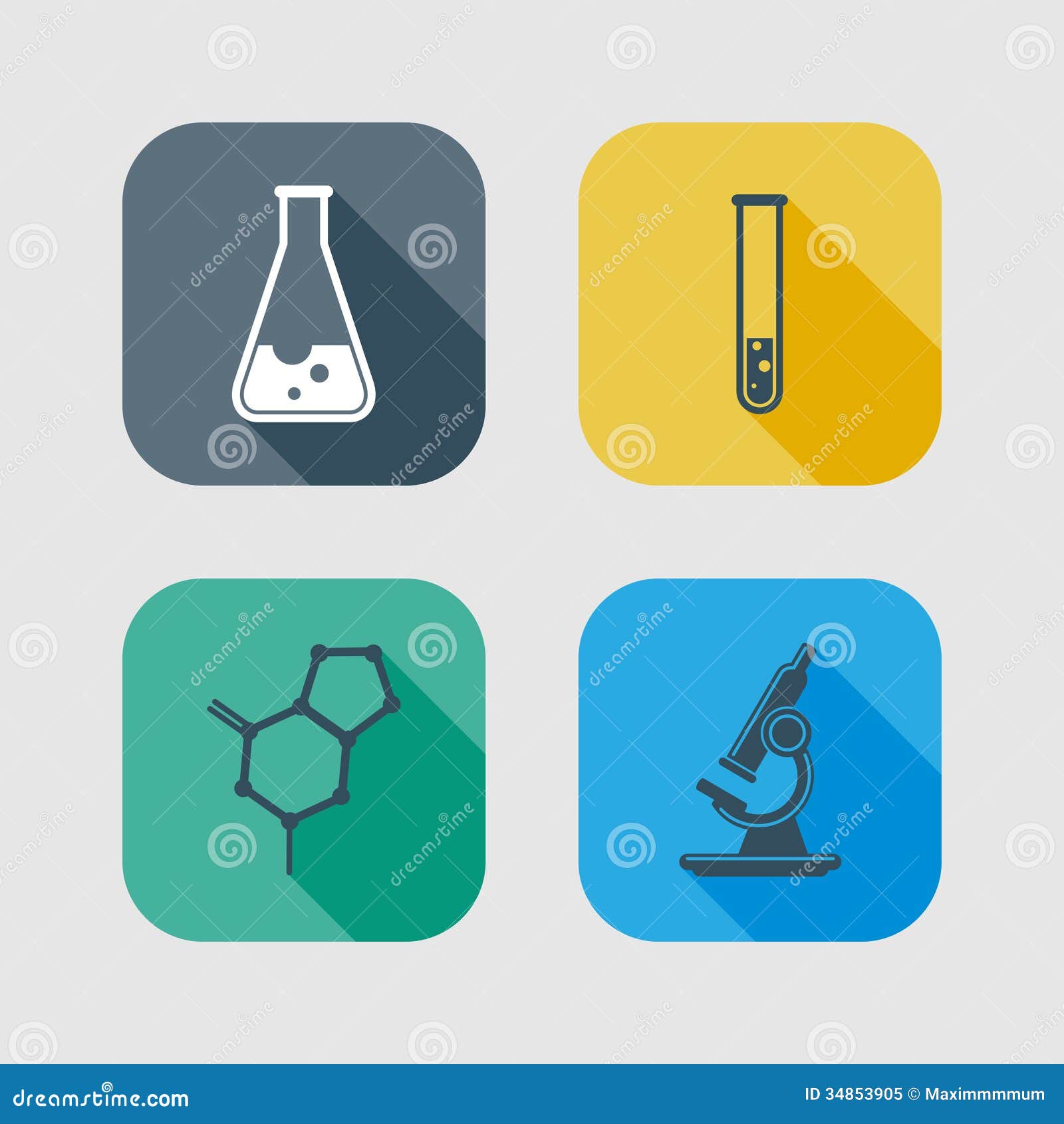 Icon set of science signs stock vector. Illustration of biotechnology ...