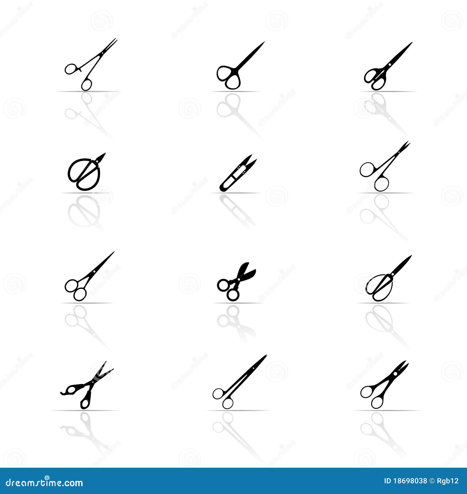 Icon Set, Scissors stock vector. Illustration of item - 18698038