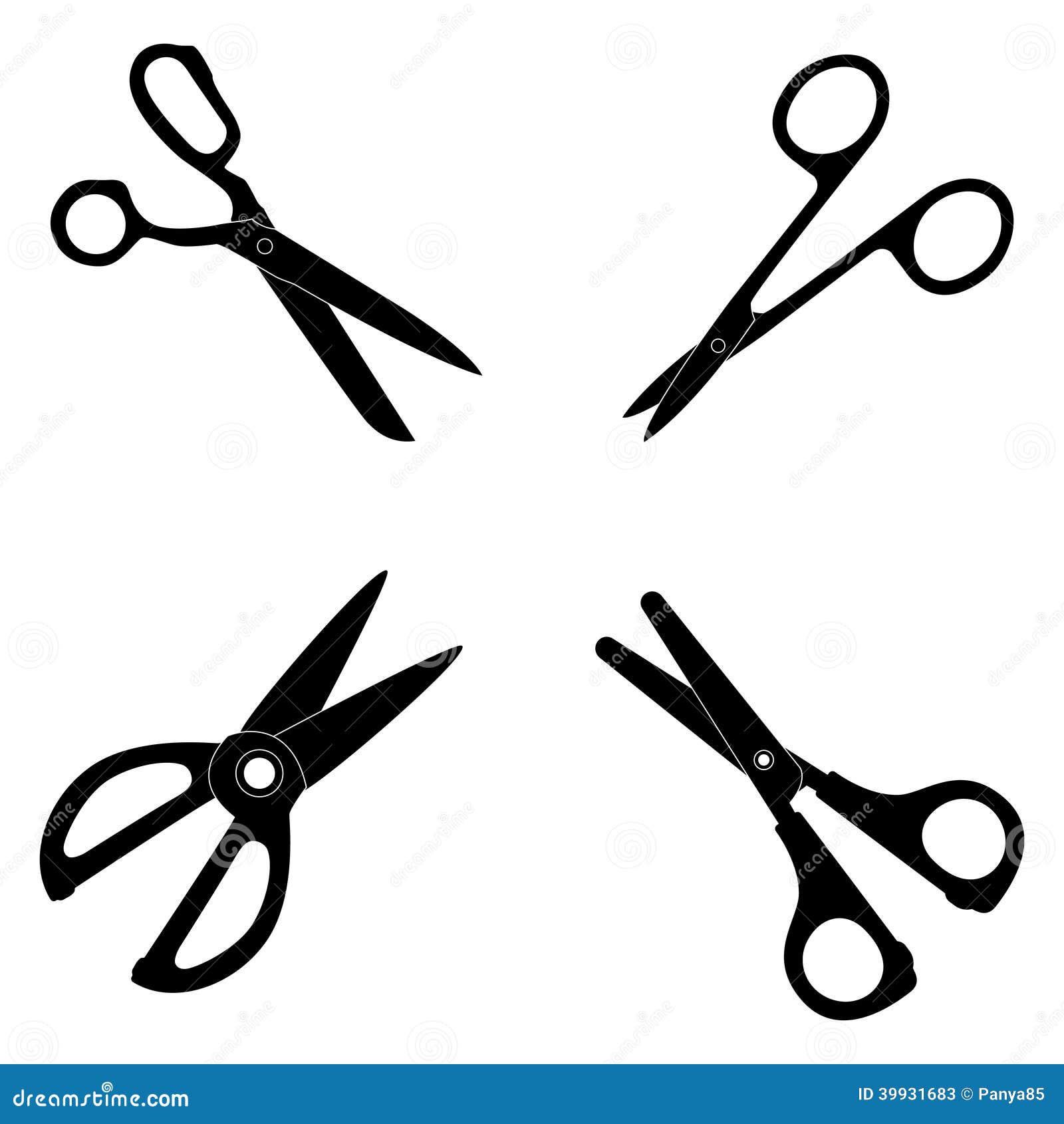 Icon set of Scissors stock vector. Illustration of white - 39931683
