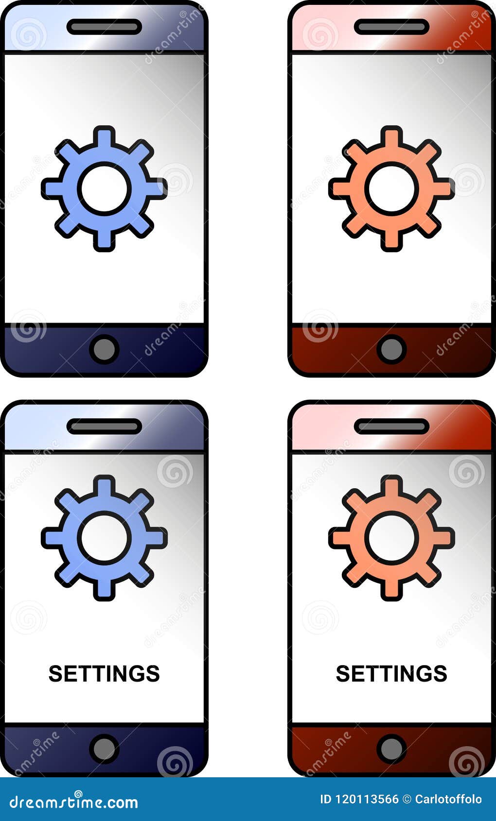 Icon Set - Smartphone Settings 01 Stock Vector - Illustration of icon ...