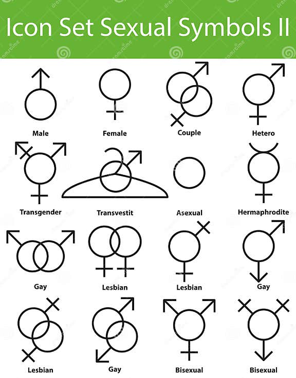 Icon Set Sexual Symbols Ii Stock Vector Illustration Of Collection