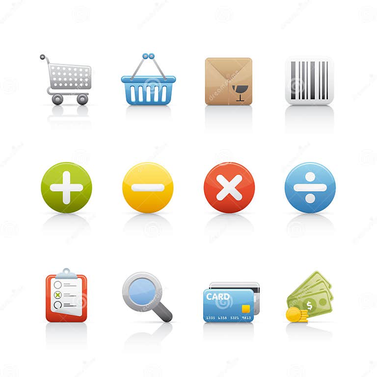 Icon Set - Shopping stock vector. Illustration of graphic - 11433713