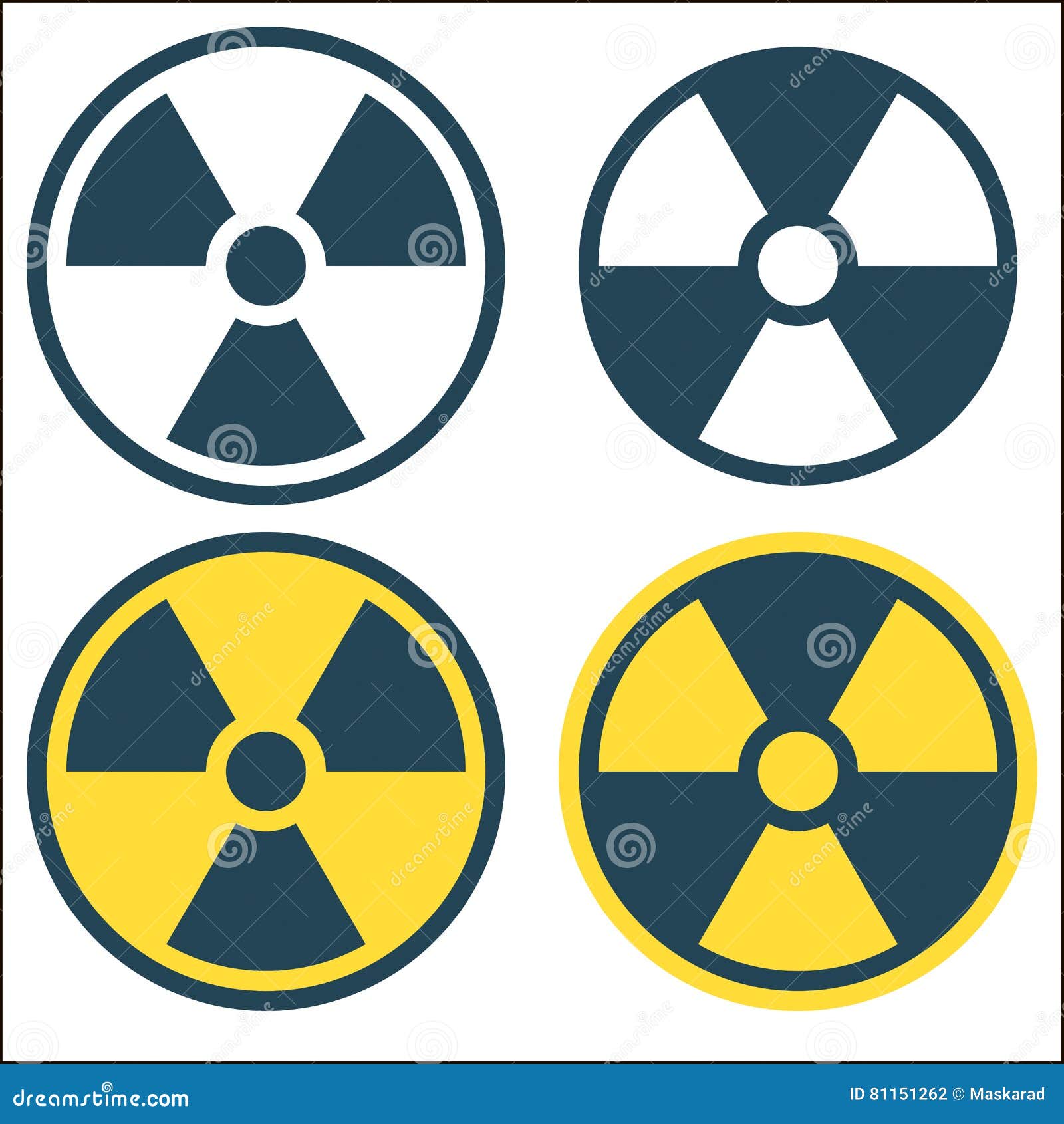 Icon Set Sign of Radiation. Vector Stock Illustration - Illustration of ...
