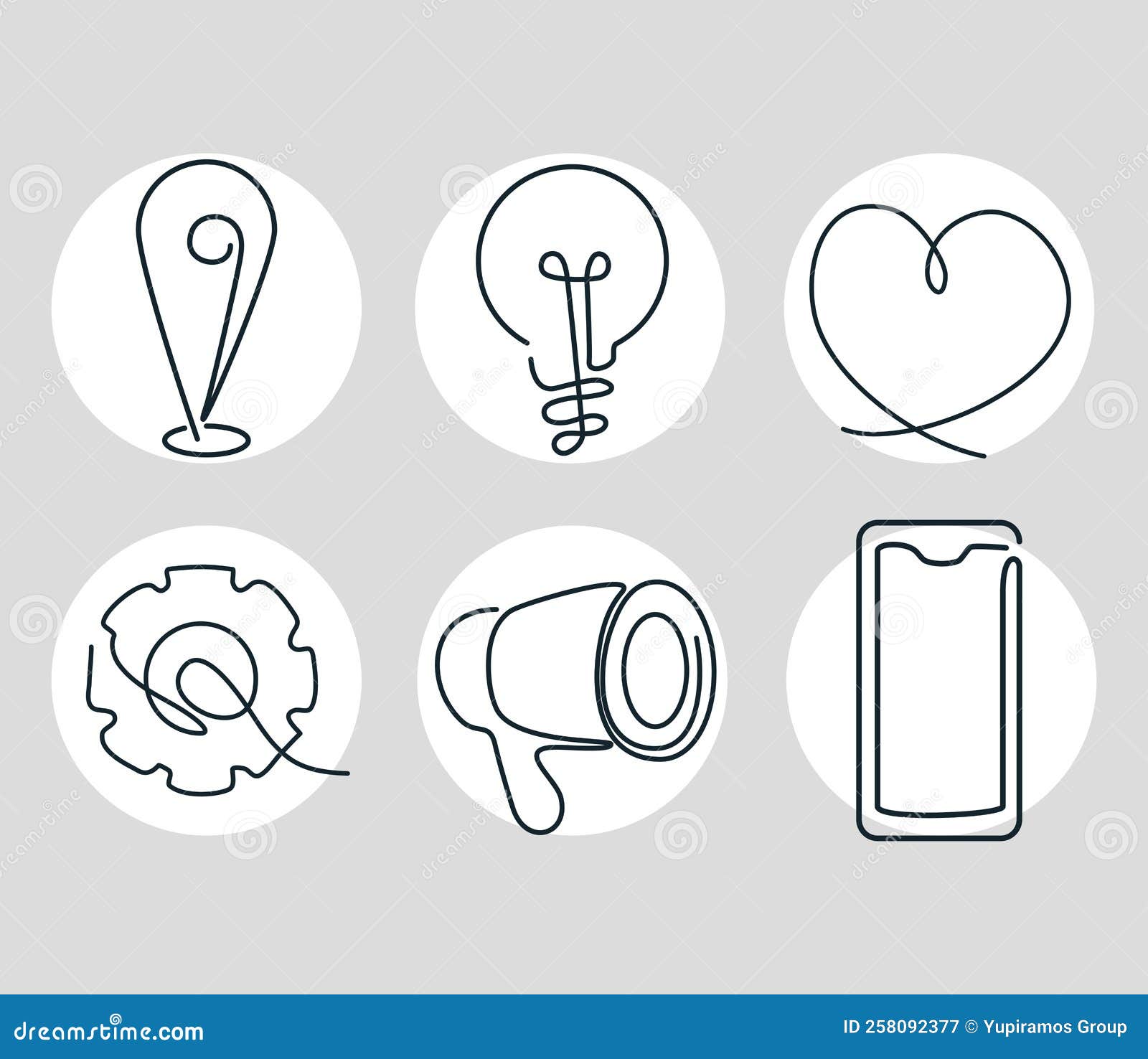 Icon set, social media stock vector. Illustration of location - 258092377