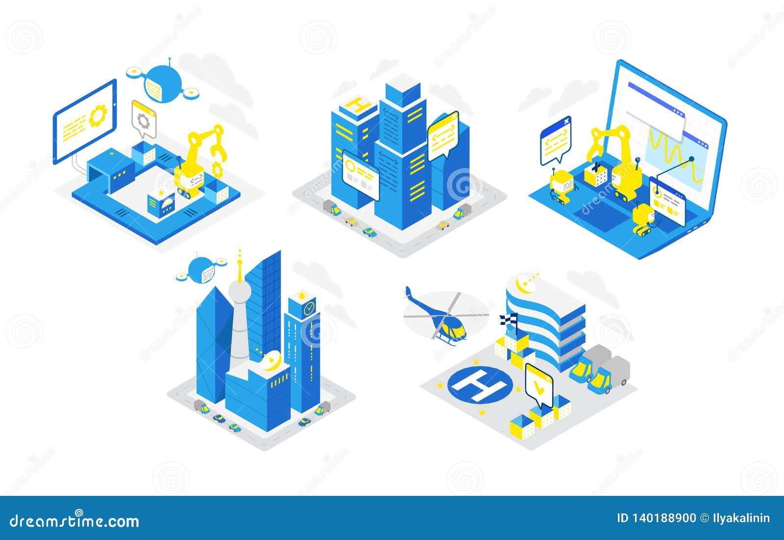 Infographic Set Blue Color Scheme Business Graph Arrow Elements Chart ...
