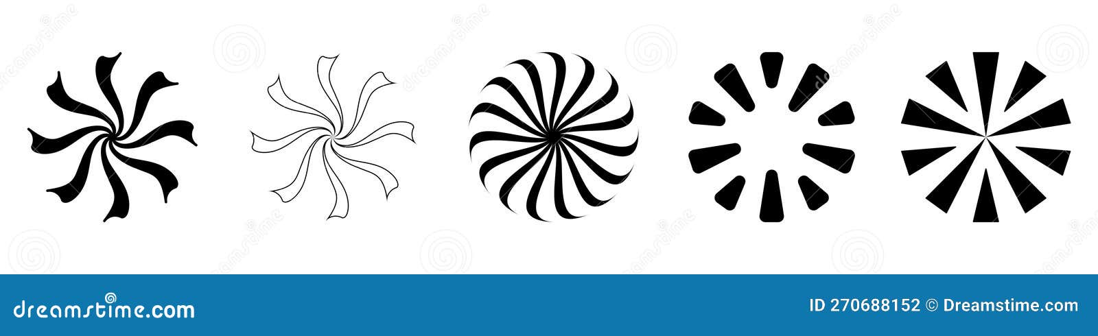 Icon Set of Spiral and Rotation Circle Design Elements Stock Vector ...