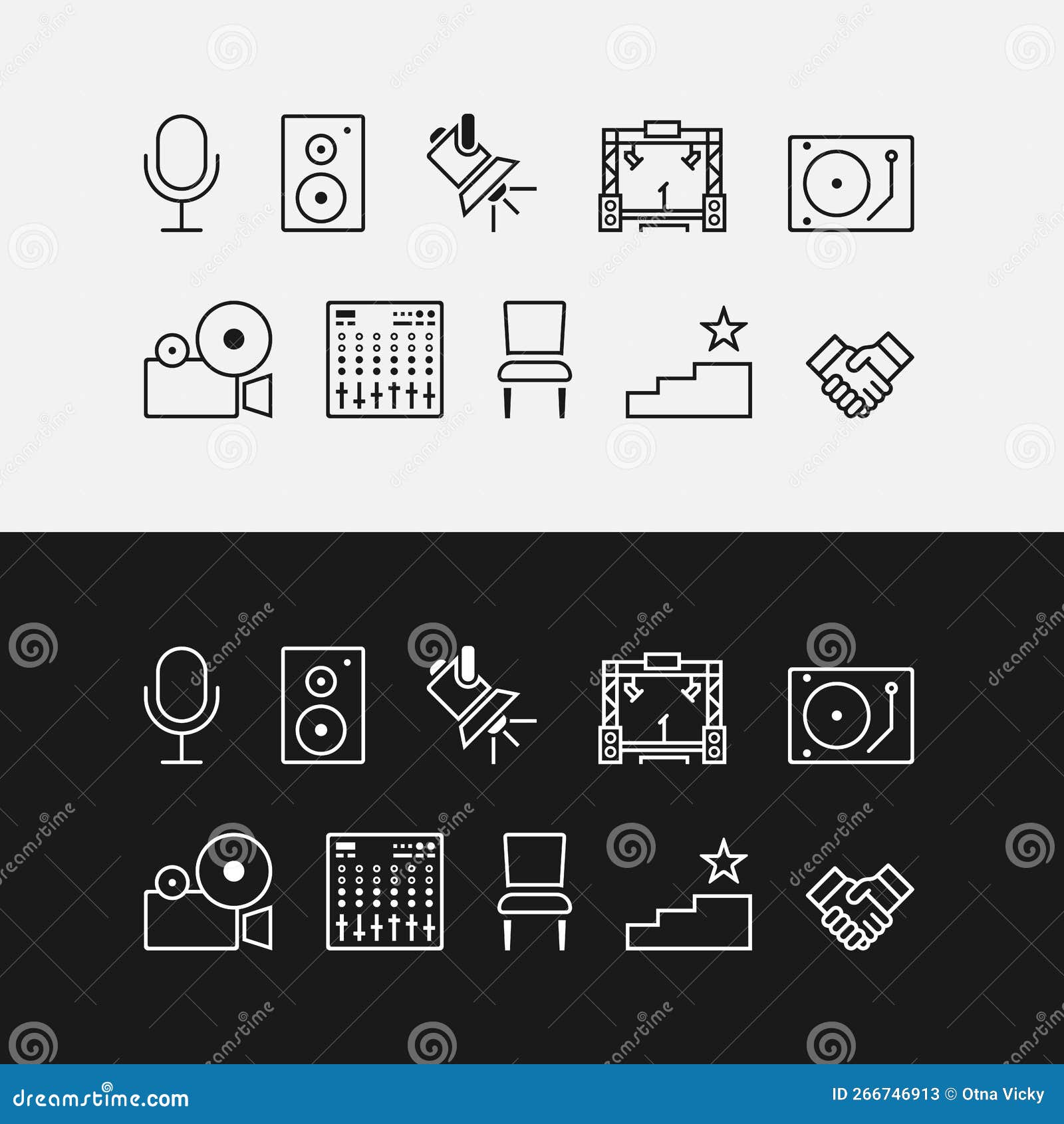 Icon Set Suitable for Music Concert Event, Icon Modern and Simple ...