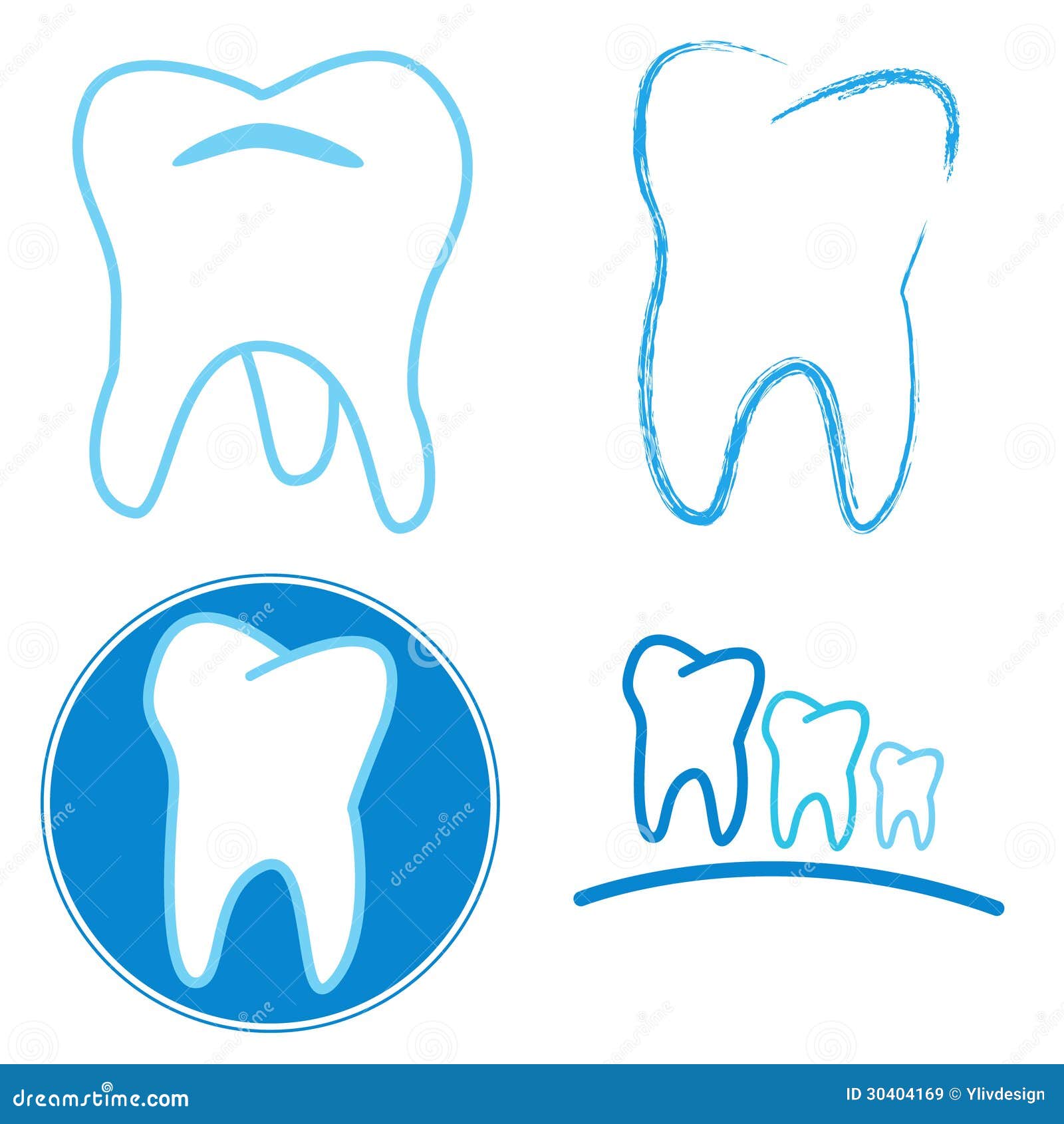 Icon set of teeth stock vector. Illustration of clipart - 30404169