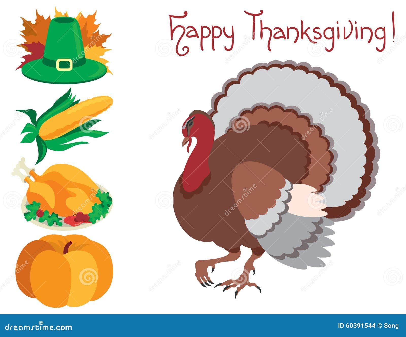 Icon set for thanksgiving stock vector. Illustration of national - 60391544