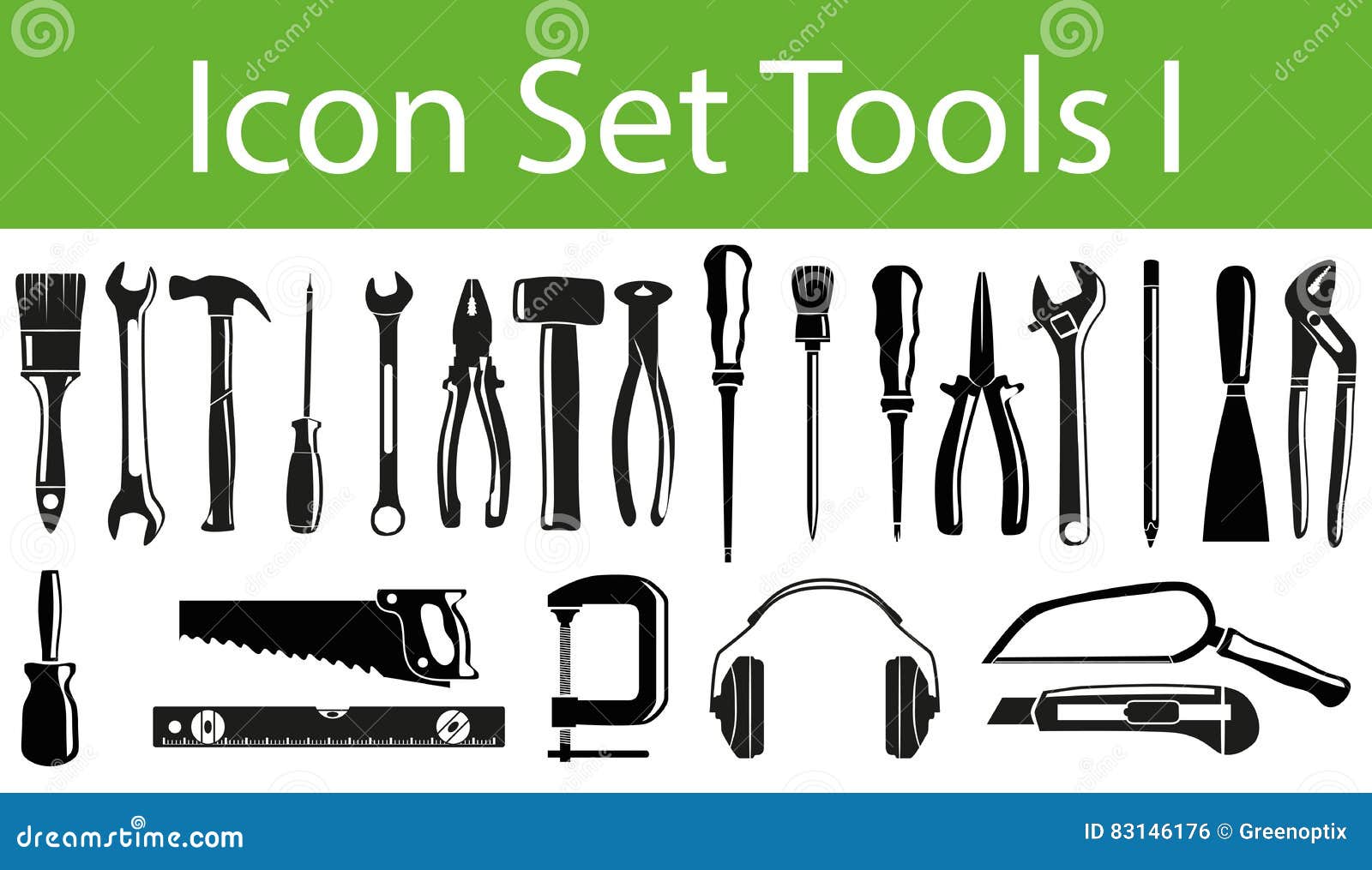 Icon Set Tools I stock vector. Illustration of repair - 83146176