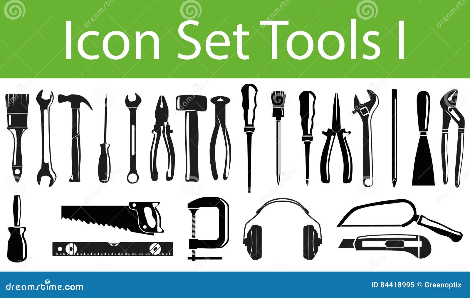 Icon Set Tools I stock vector. Illustration of forceps - 84418995