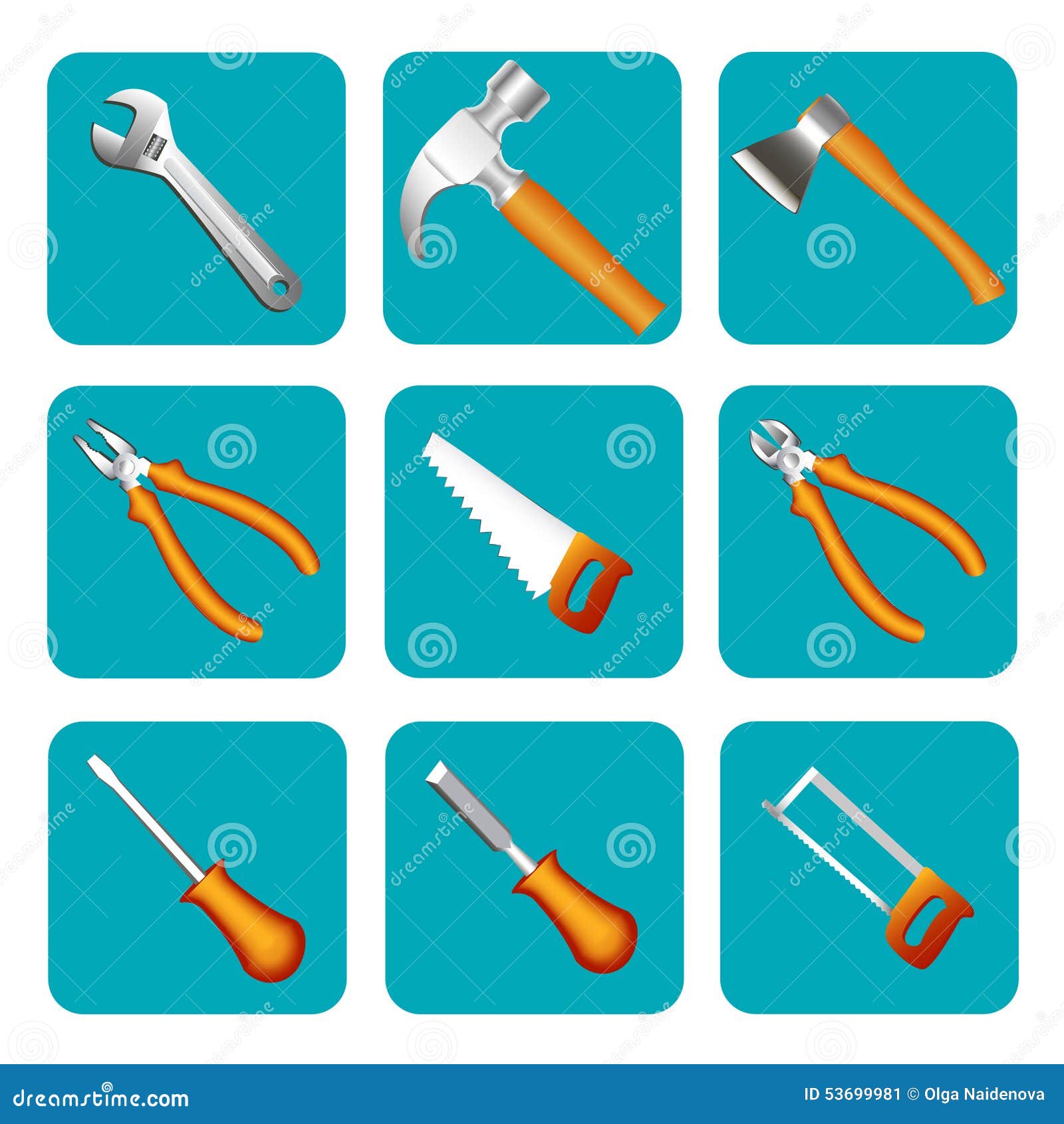 Icon Set of Tools Saw, Hammer, Screwdriver, Stock Vector - Illustration ...
