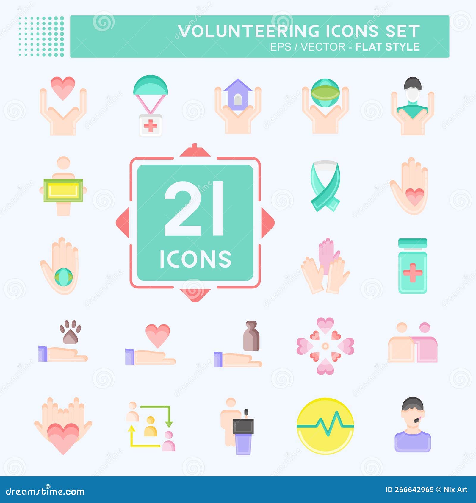 Icon Set Icon Volunteering. Related To Volunteering Symbol. Flat Style ...