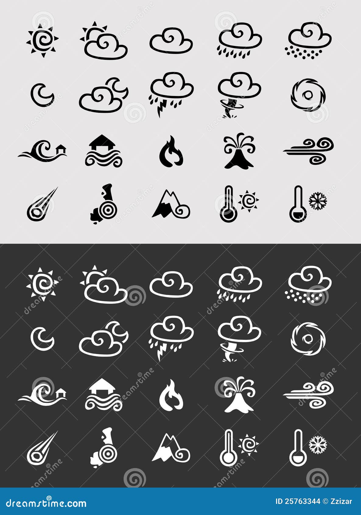 Natural Disasters Vector Illustration. Labeled Danger Weather ... Natural Disasters Vector Illustration. Labeled Danger Weather ...